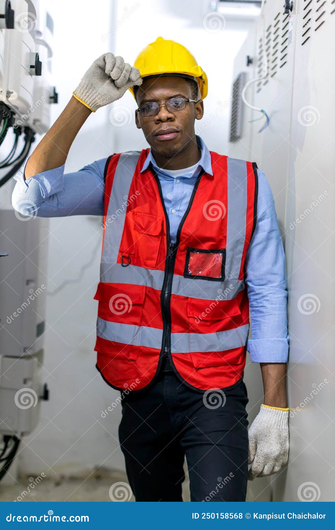 Electrical Engineer Working in Control Room. Electrical Engineer Man ...