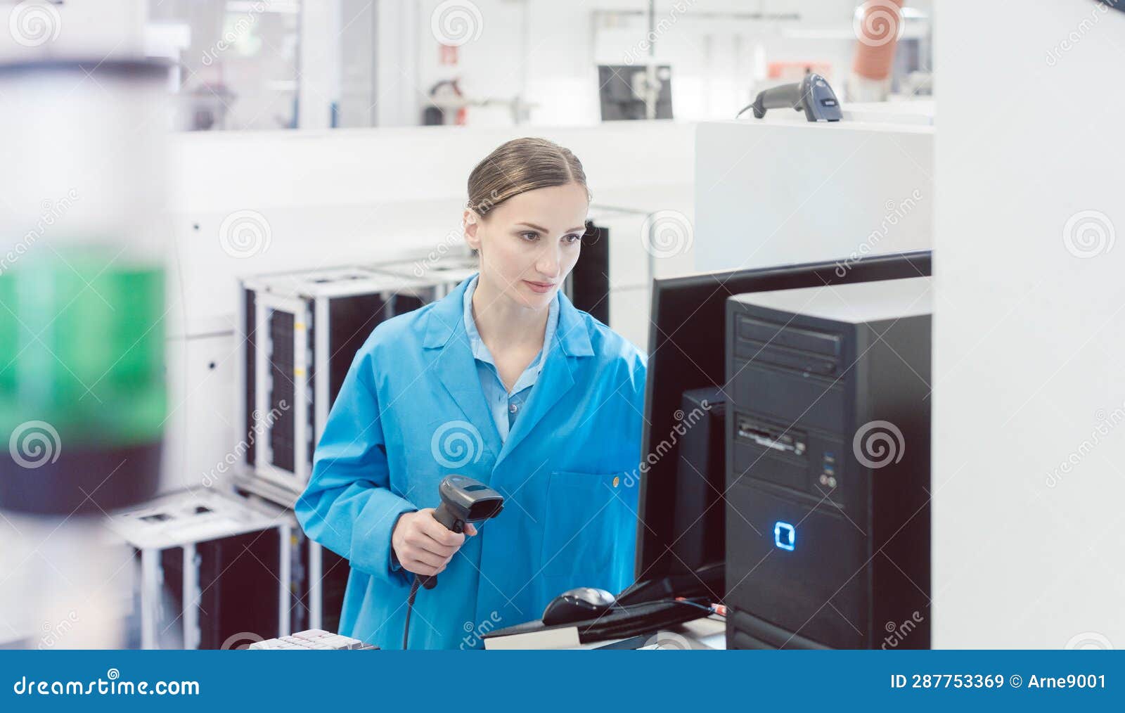 Electrical Engineer Working in Electronics Manufacturing Stock Image ...