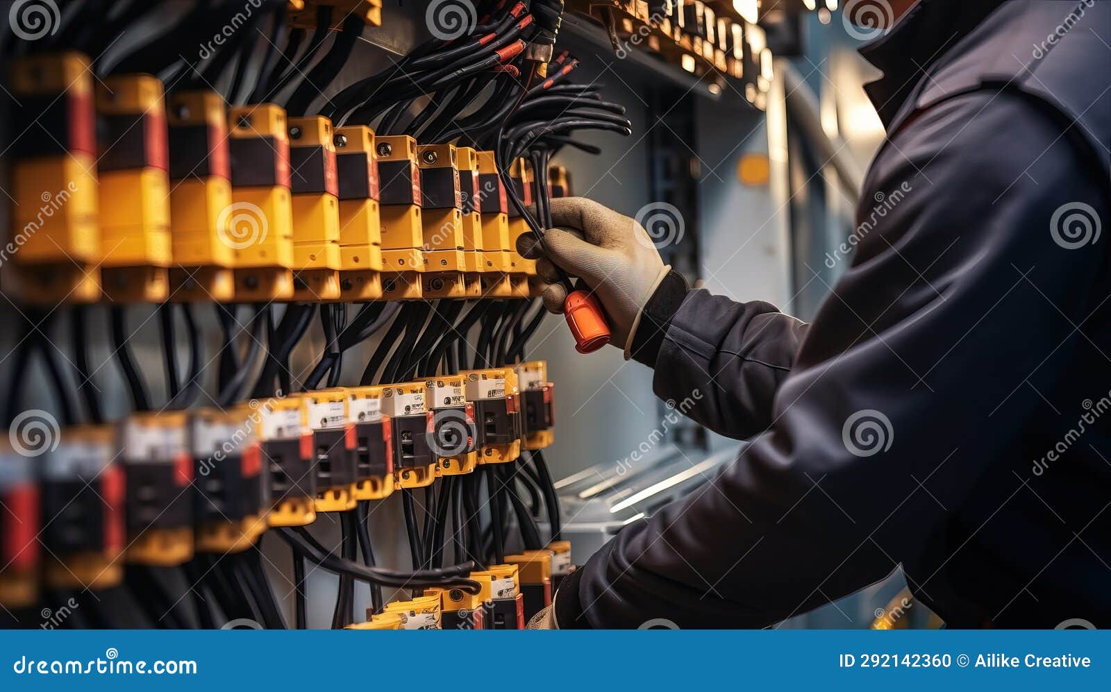 Electrical Engineer Thin Line Icon. Worker Man Vector Illustration ...