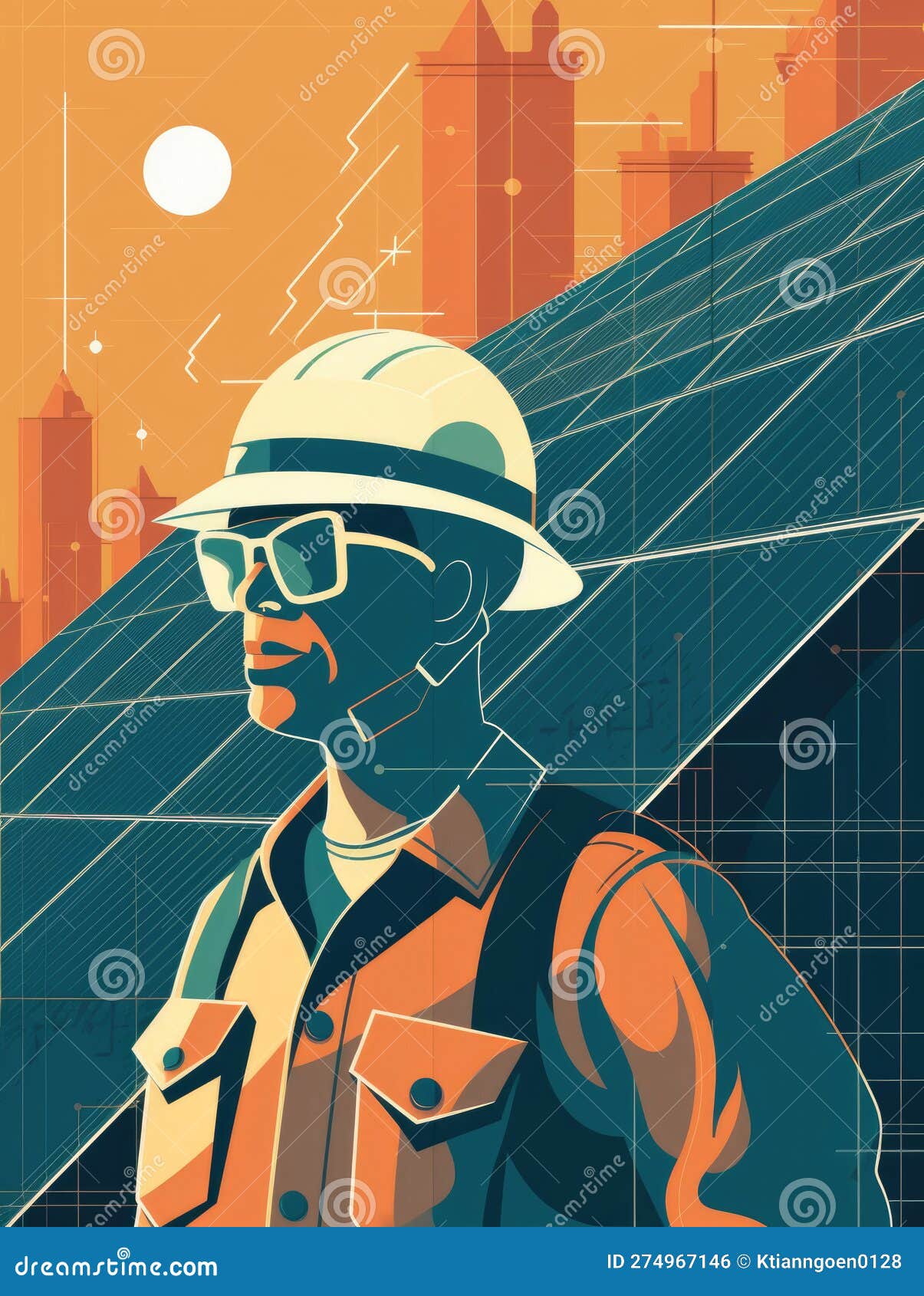 Electrical Engineer Working on a Renewable Energy Project, Solar Panel ...