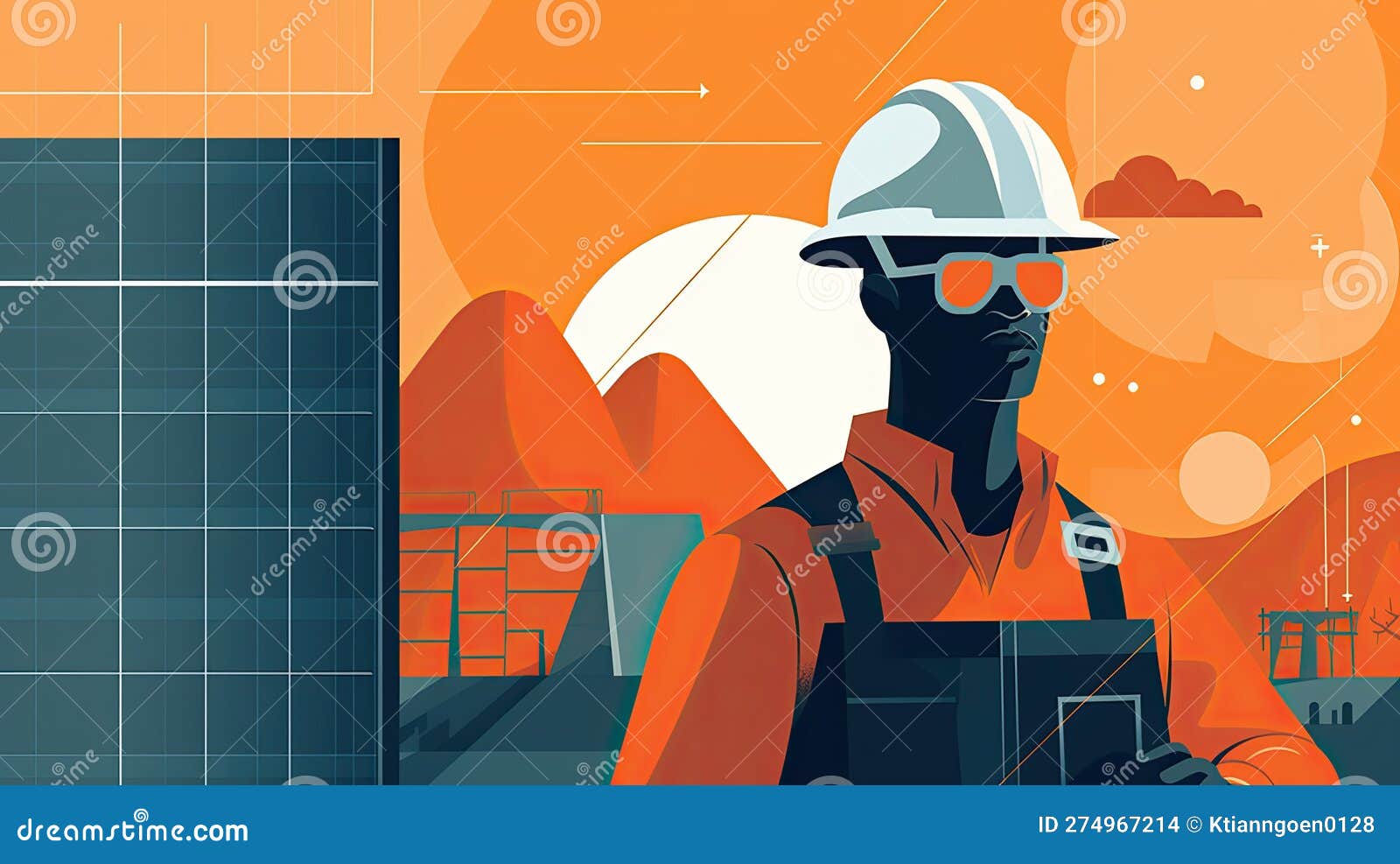 Electrical Engineer Working on a Renewable Energy Project, Solar Panel ...