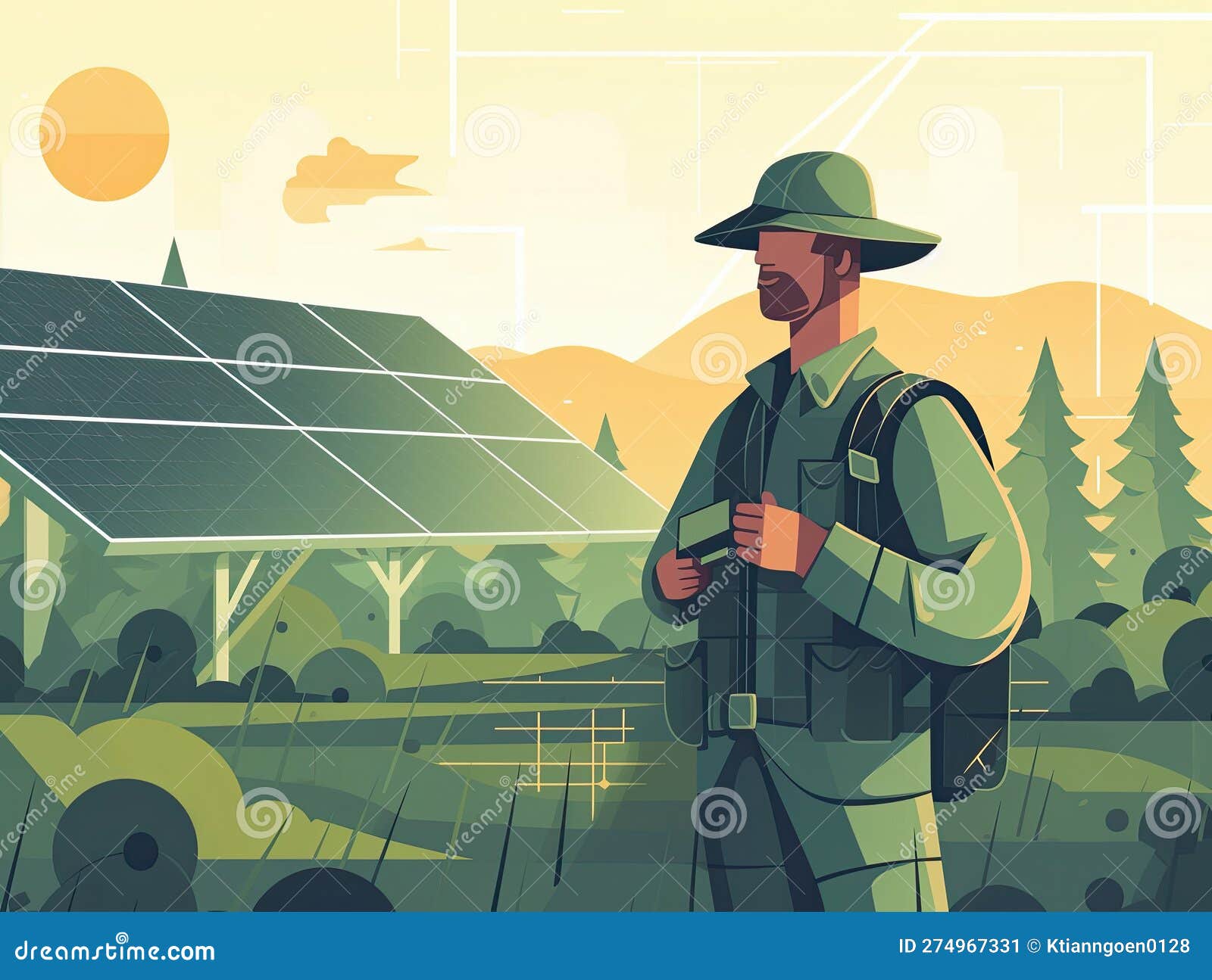 Electrical Engineer Working on a Renewable Energy Project, Solar Panel ...