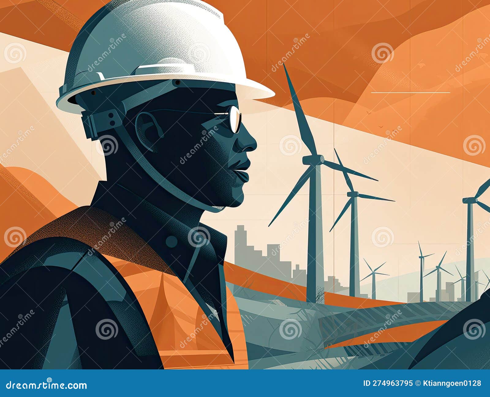 Electrical Engineer Working on a Renewable Energy Project, Wind Turbine ...