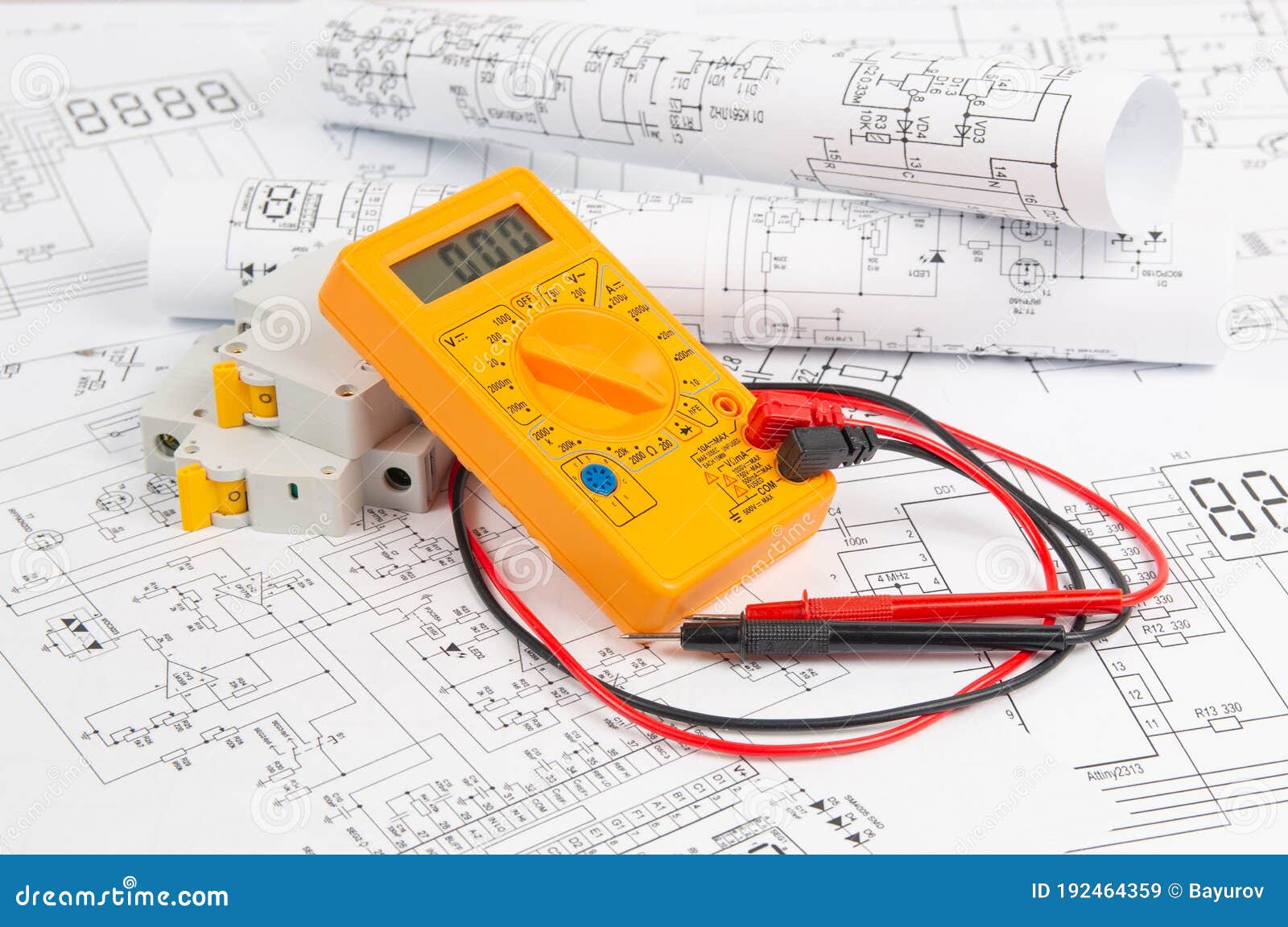 Electrical Engineering Drawings, Circuit Breaker, Pencils And Digital ...