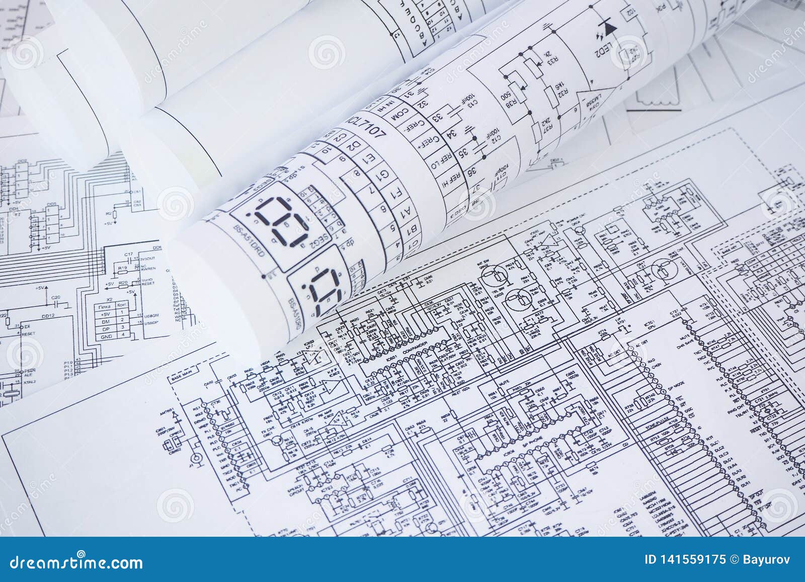 Electrical Engineering Drawings Printing. Scientific Development Stock ...