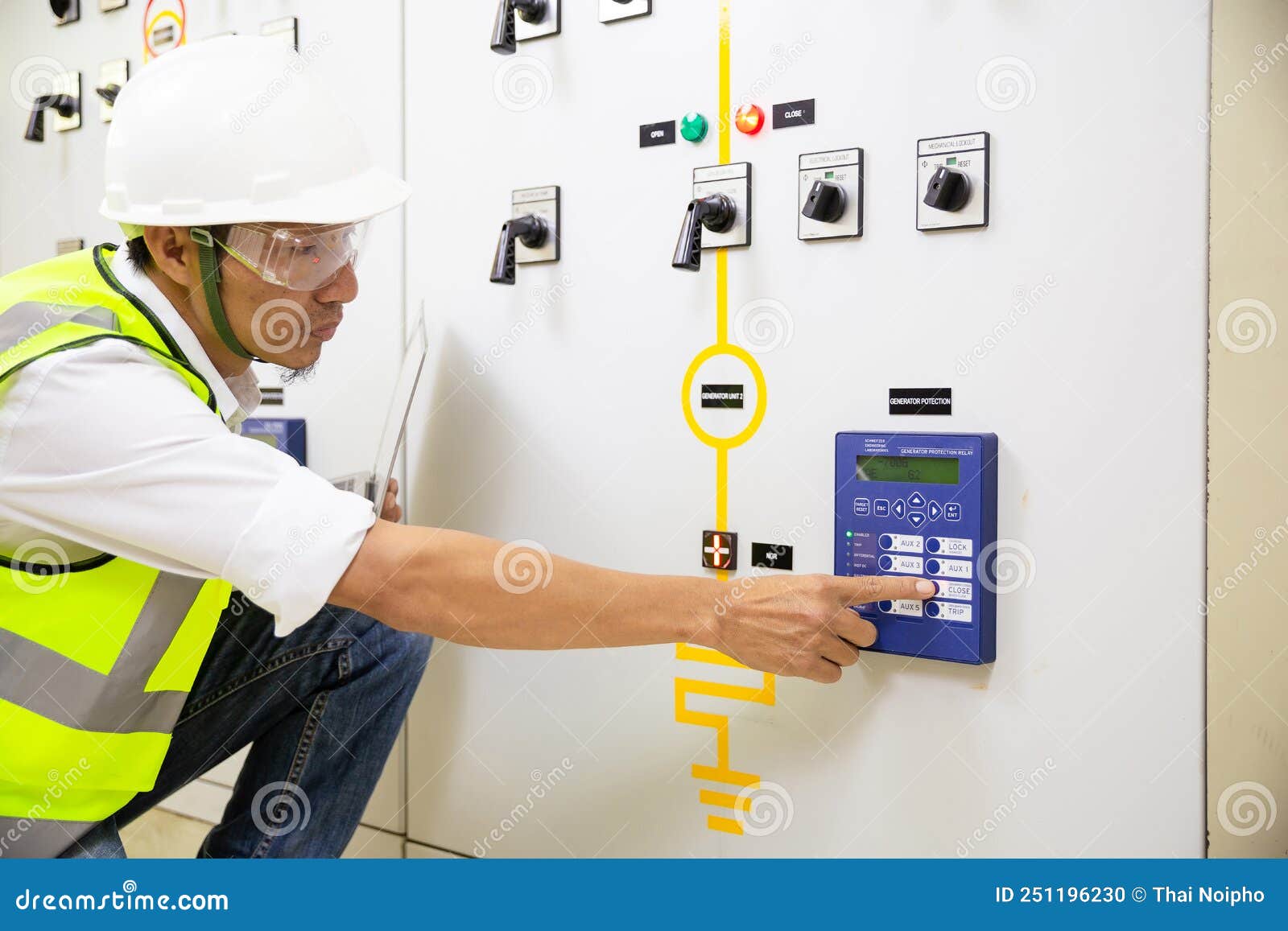 Electrical engineering man stock photo. Image of installation - 251196230