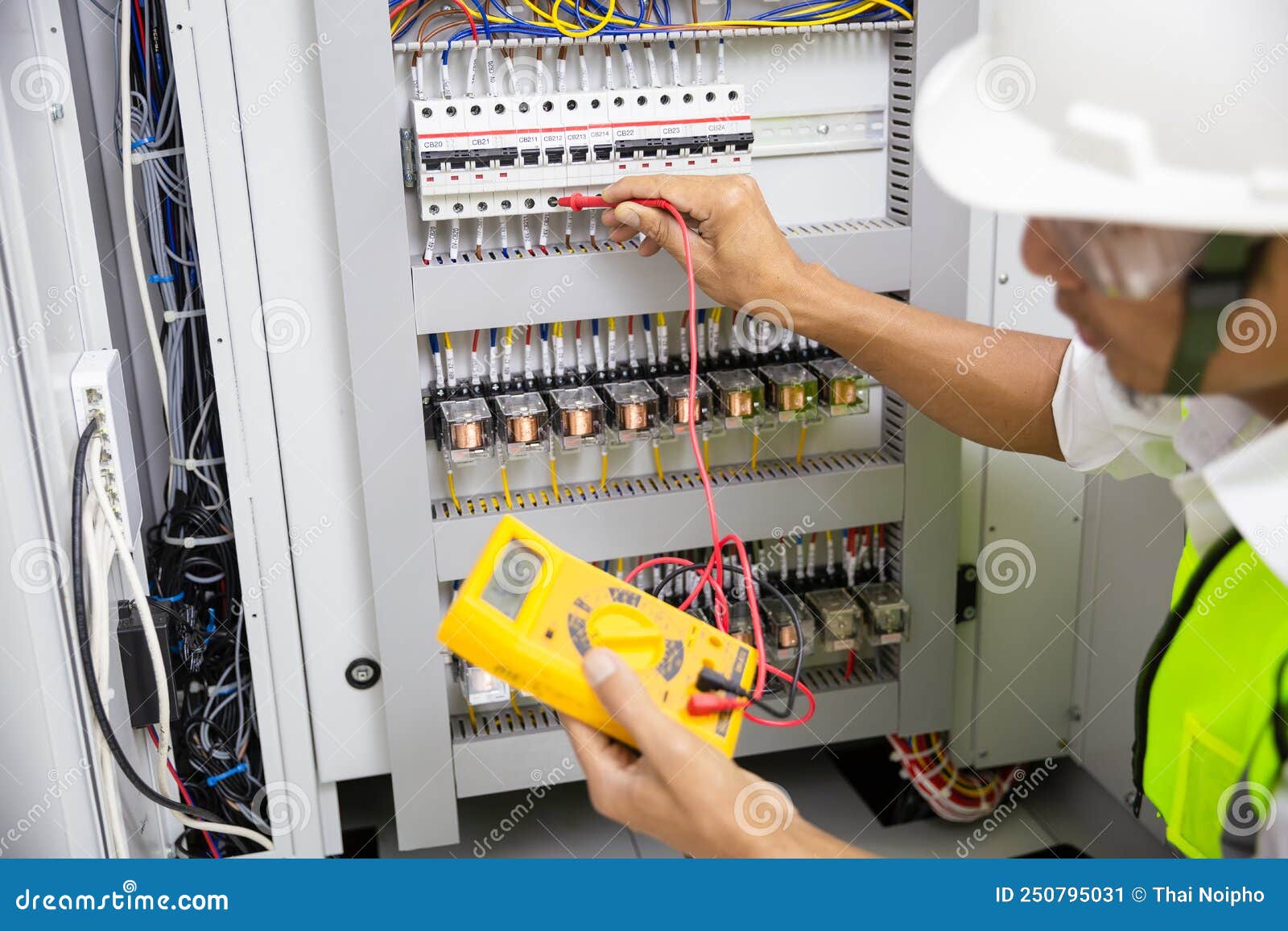 Electrical engineering man stock image. Image of line - 250795031