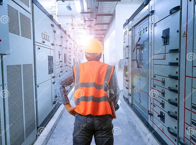 Electrical Engineering Inspect the Electrical Control Room Stock Image ...