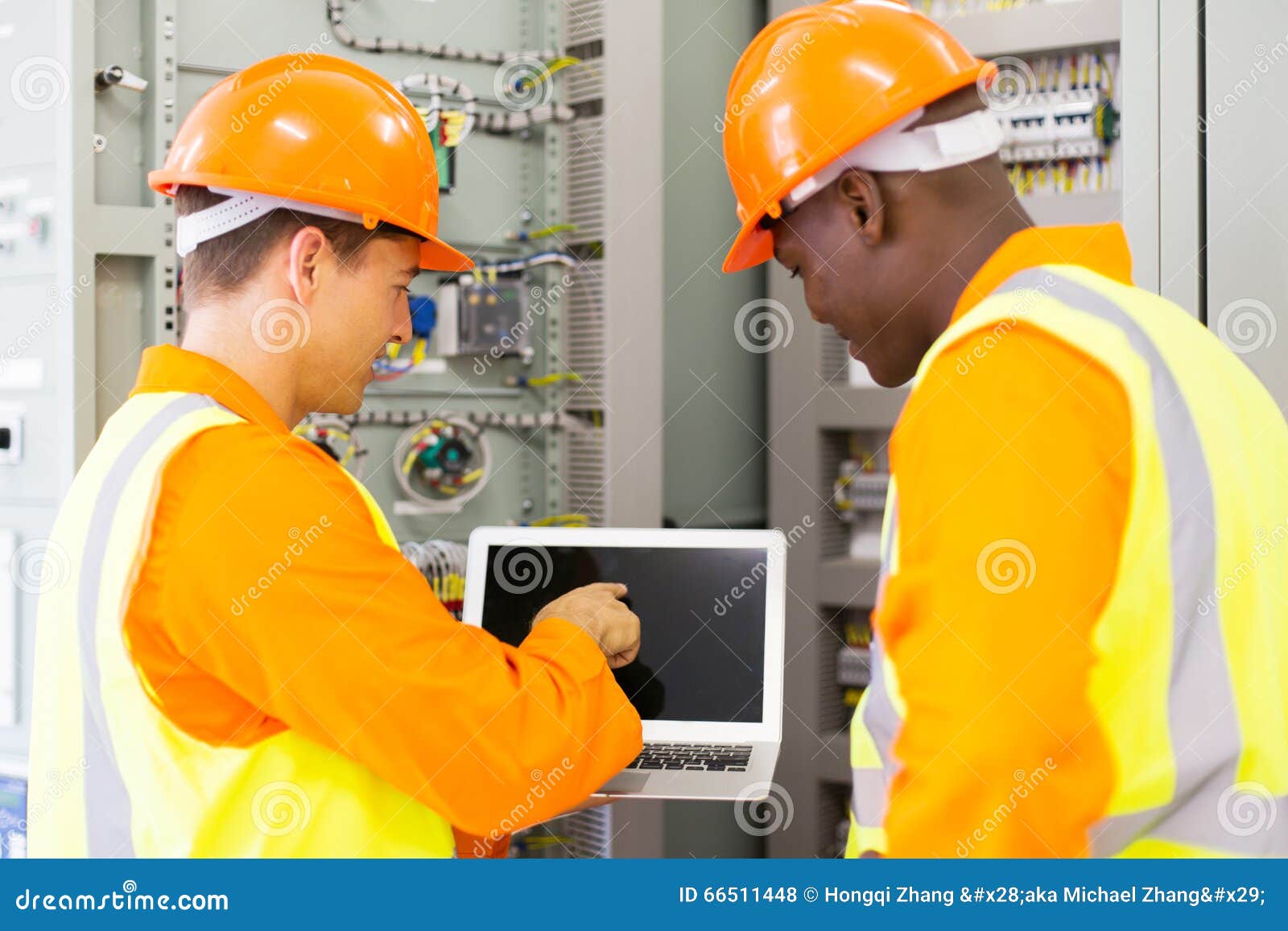 Electrical Engineers Laptop Computer Stock Photo - Image of employee ...