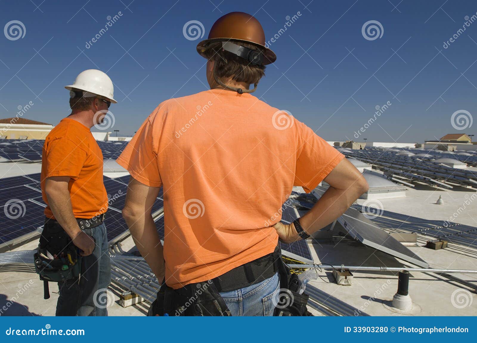 Electrical Engineers at Solar Power Plant Stock Photo - Image of ...