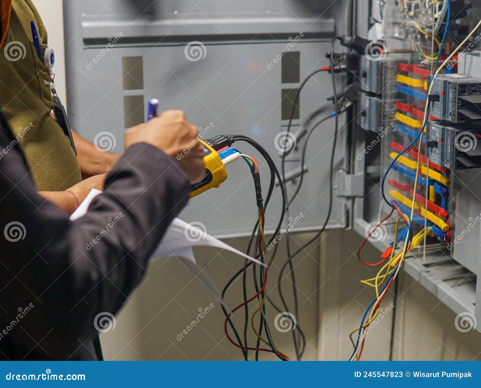 Electrical Engineers Test Electrical Installations Stock Image - Image ...