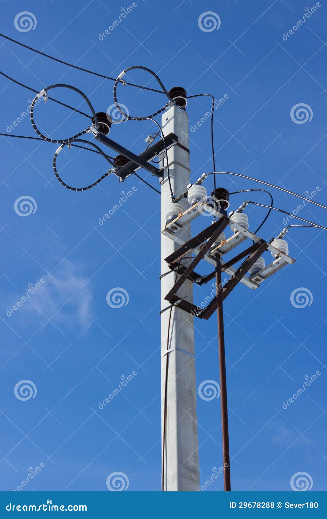 Electrical Equipment on a Concrete Column Stock Photo - Image of ...