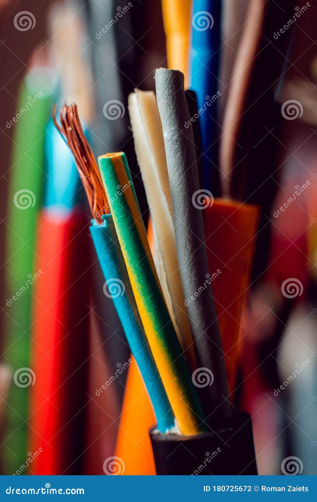 Electrical Equipment. Electricity Cable. Background and Texture. Stock ...