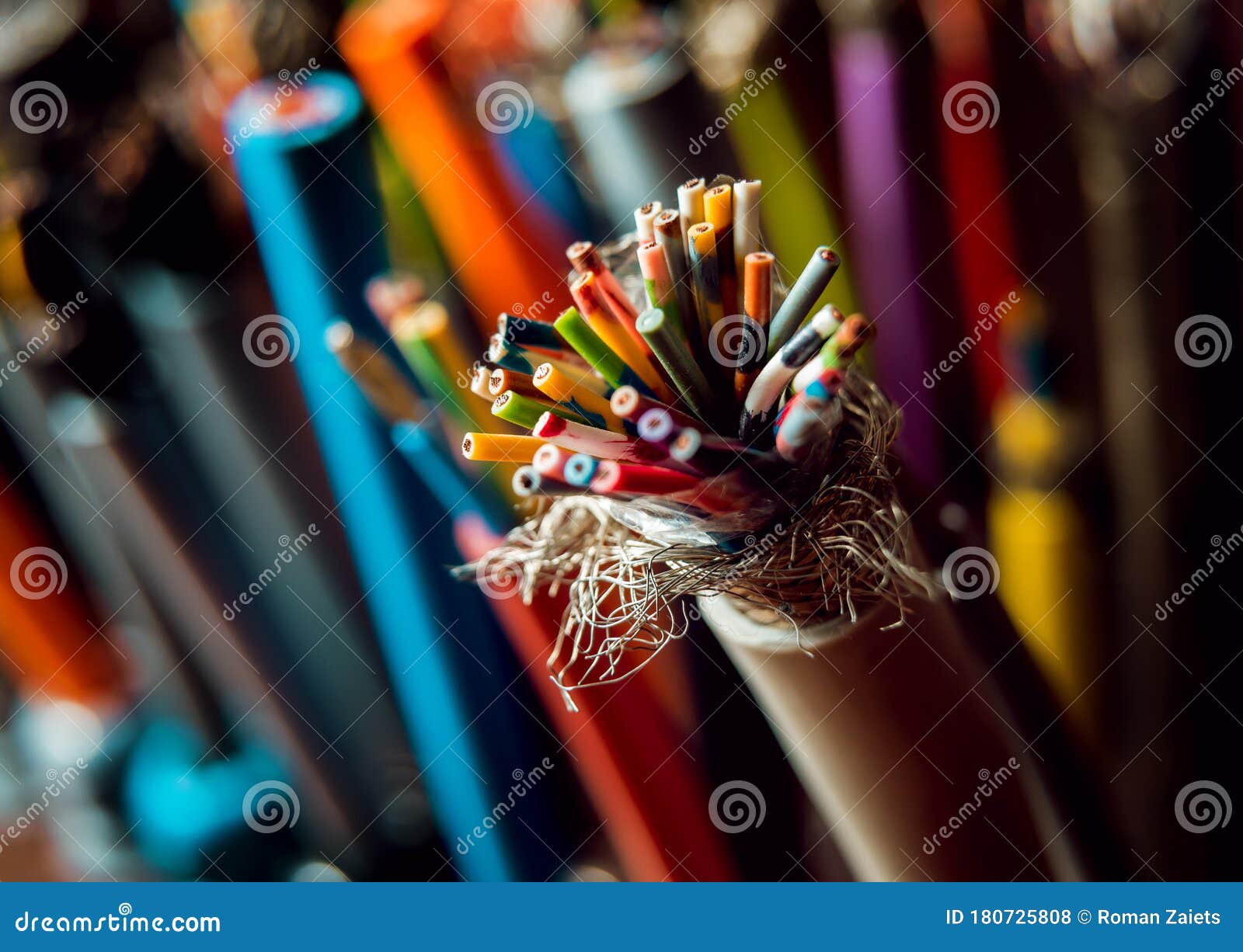 Electrical Equipment. Electricity Cable. Background and Texture. Stock ...