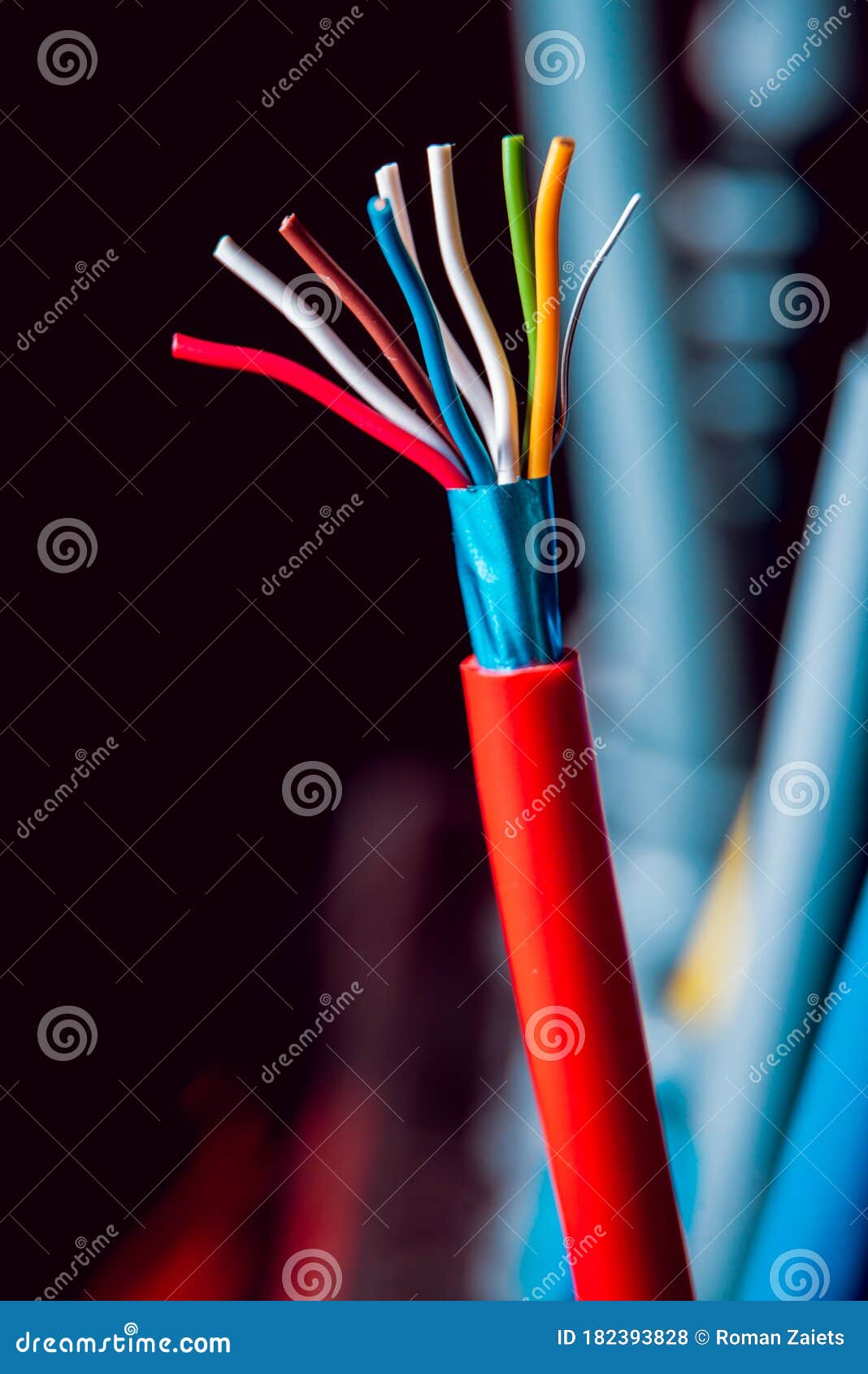 Electrical Equipment. Electricity Cable. Background and Texture. Stock ...