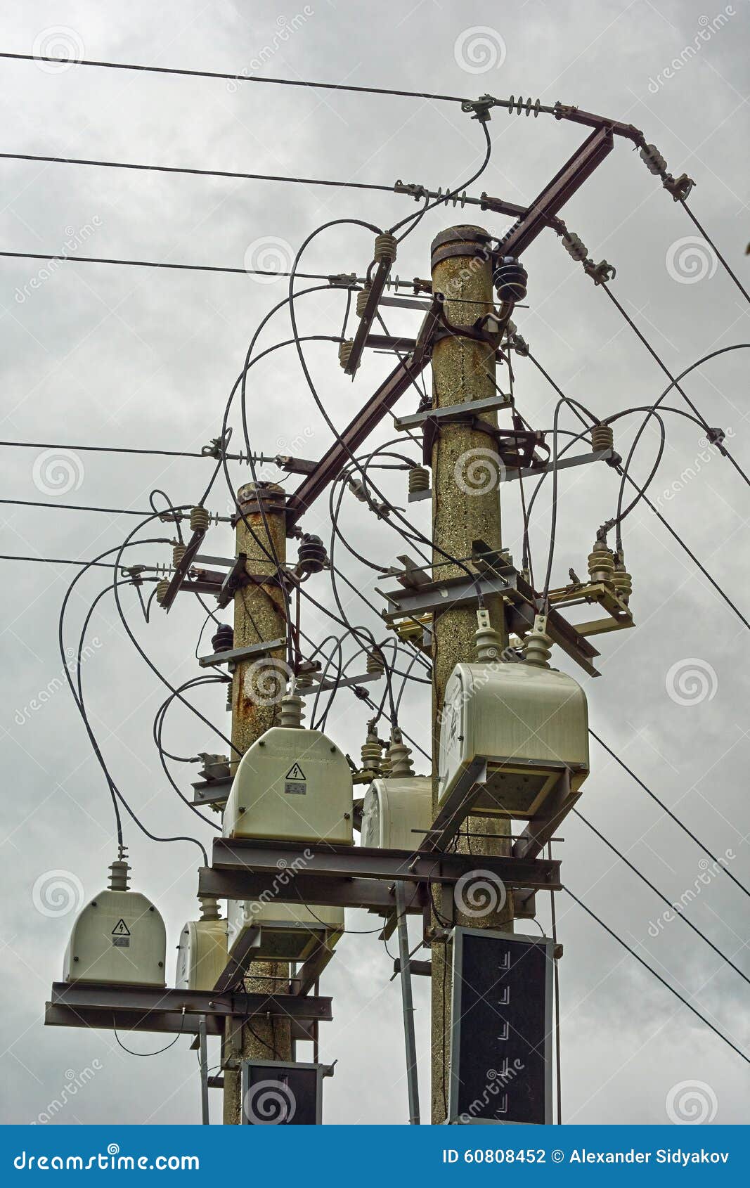 Electrical Equipment High Voltage Power Lines. Stock Photo - Image of ...