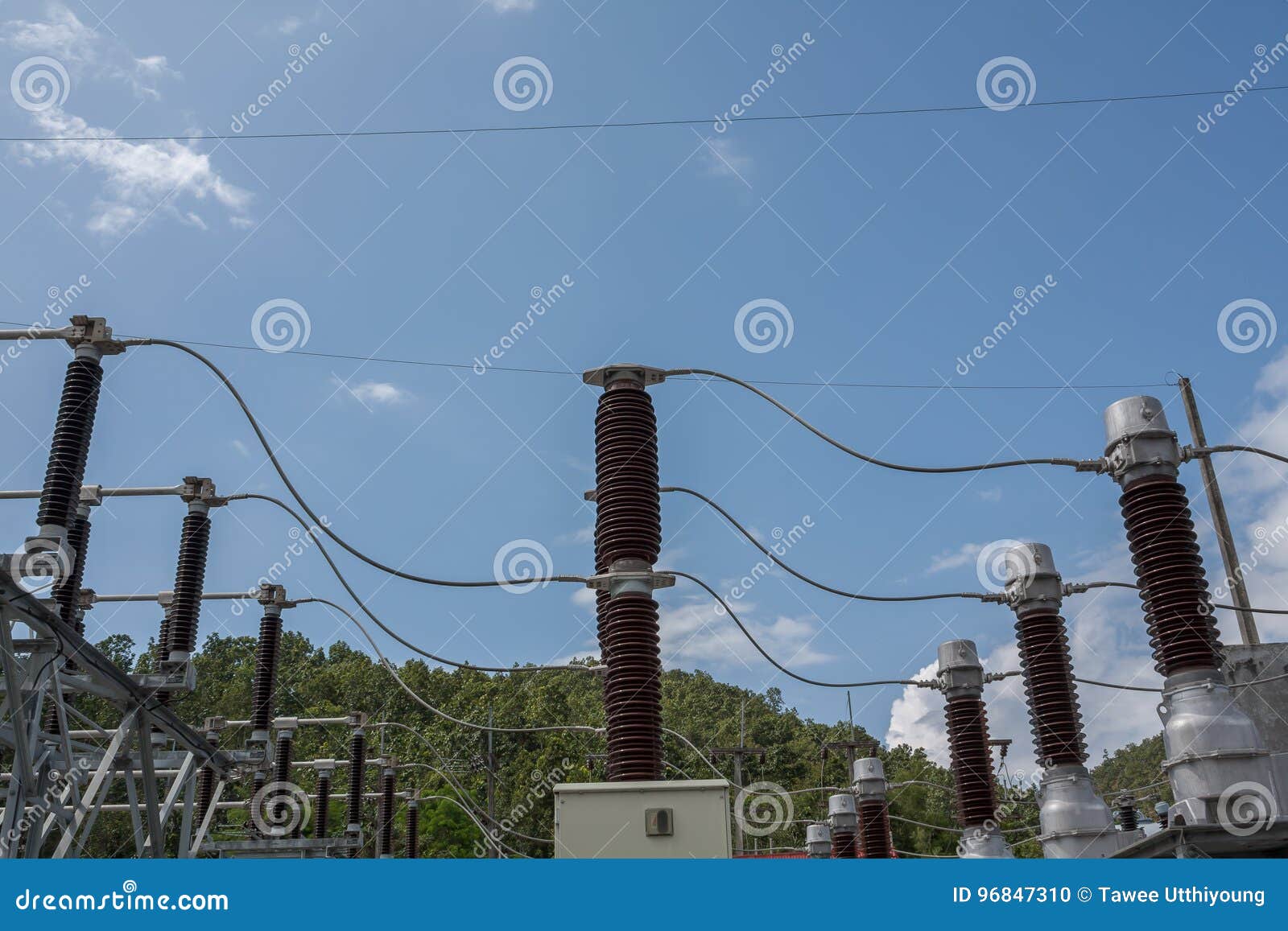 Electrical Equipment in Outdoor Substation Stock Photo - Image of ...