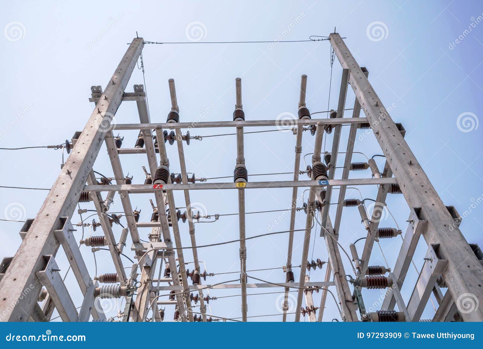Electrical Equipment in Outdoor Substation Stock Image - Image of ...