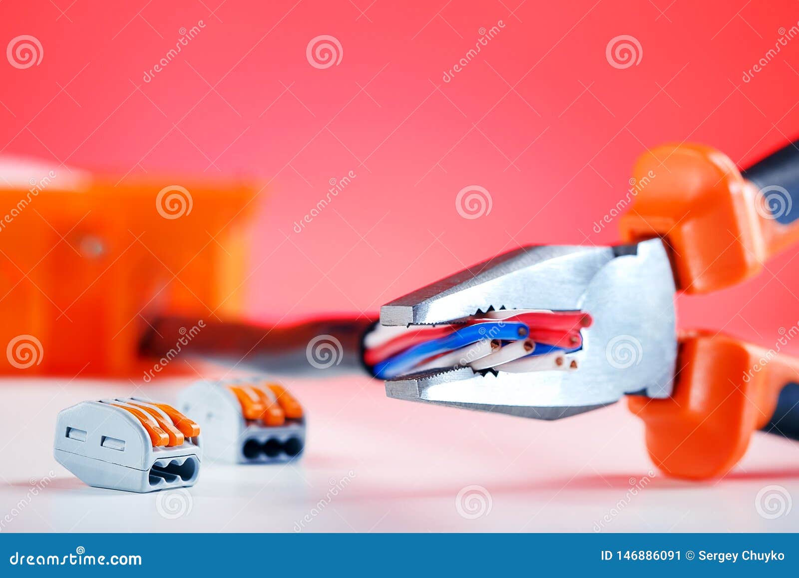 Workplace Electrician. The Process Of Installing Sockets In The ...