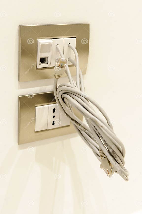 Electrical and Ethernet Socket Stock Image - Image of power, socket ...