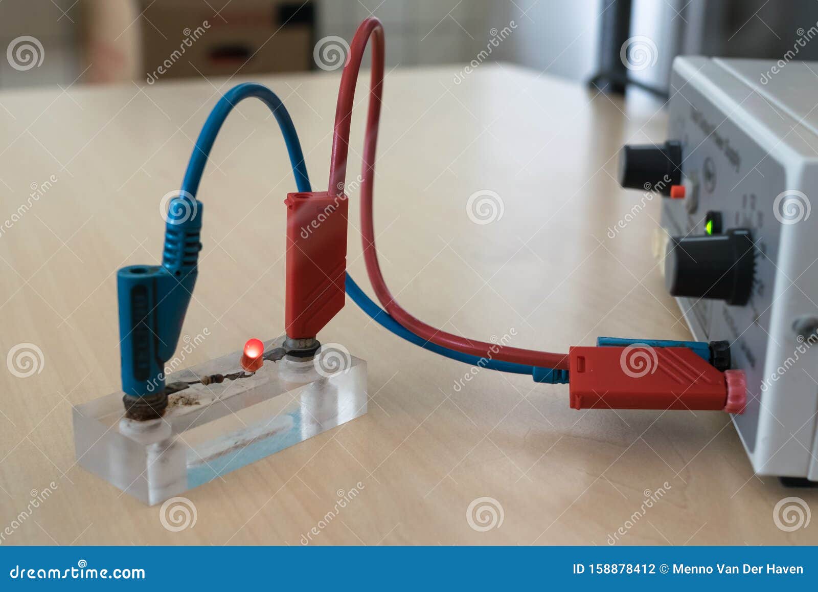 Electrical Circuit with Resistor and Red Electronic LED Light Emitting ...