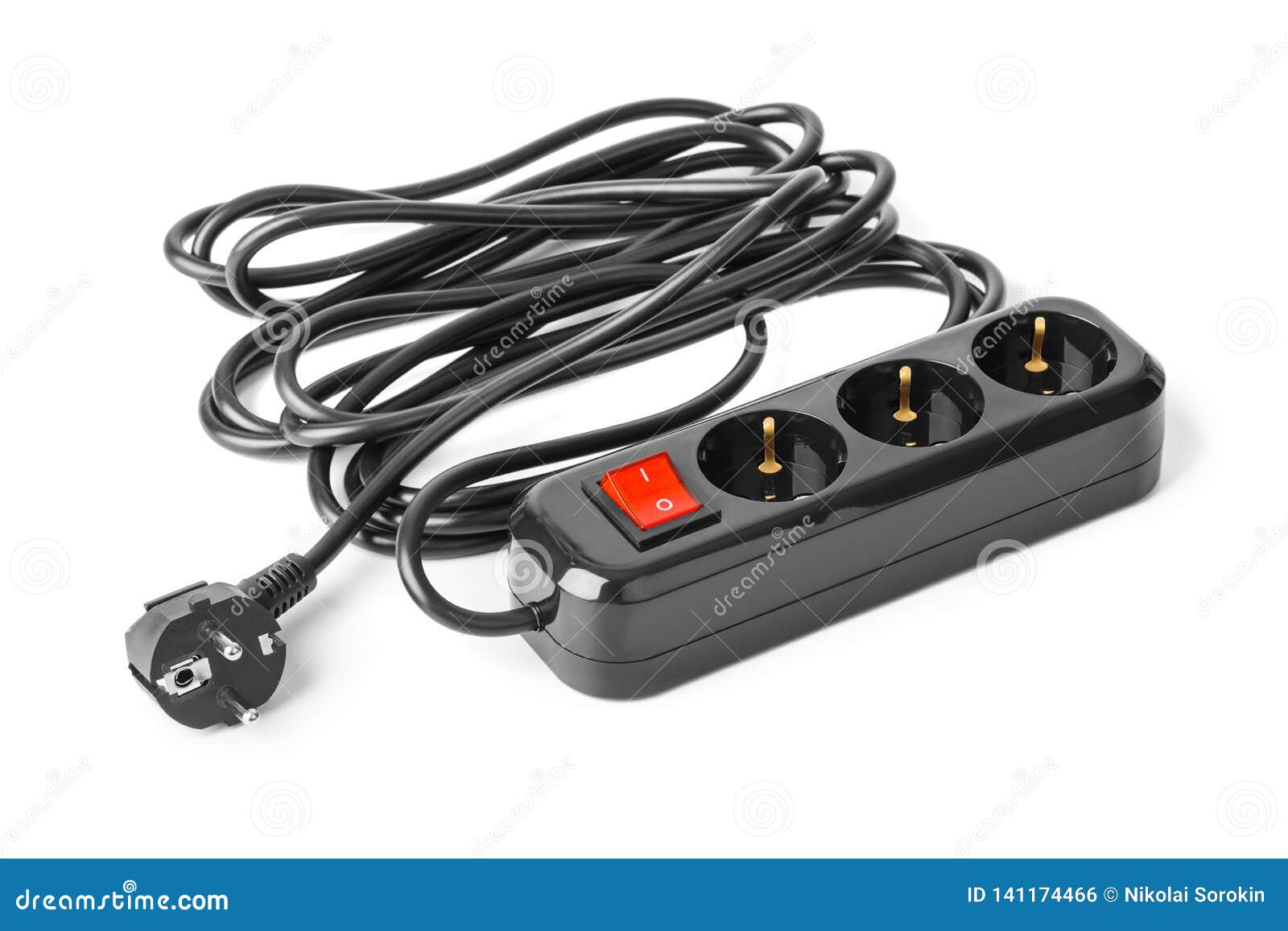 Electrical extension cord stock photo. Image of connection - 141174466