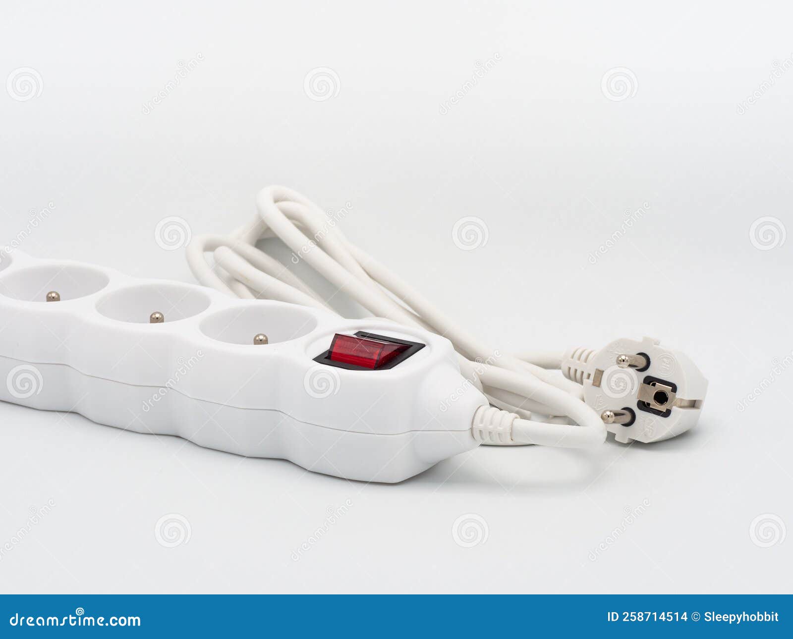 Electrical Extension Cord on a White Background, Power Board Stock ...