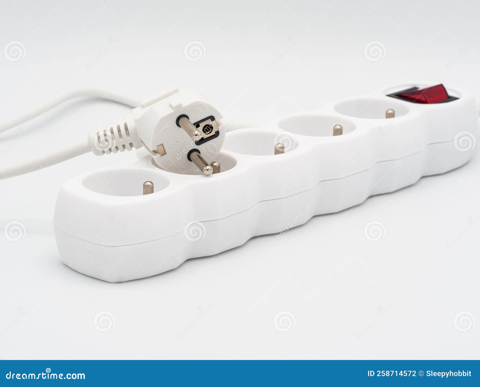 Electrical Extension Cord on a White Background, Power Board Stock ...