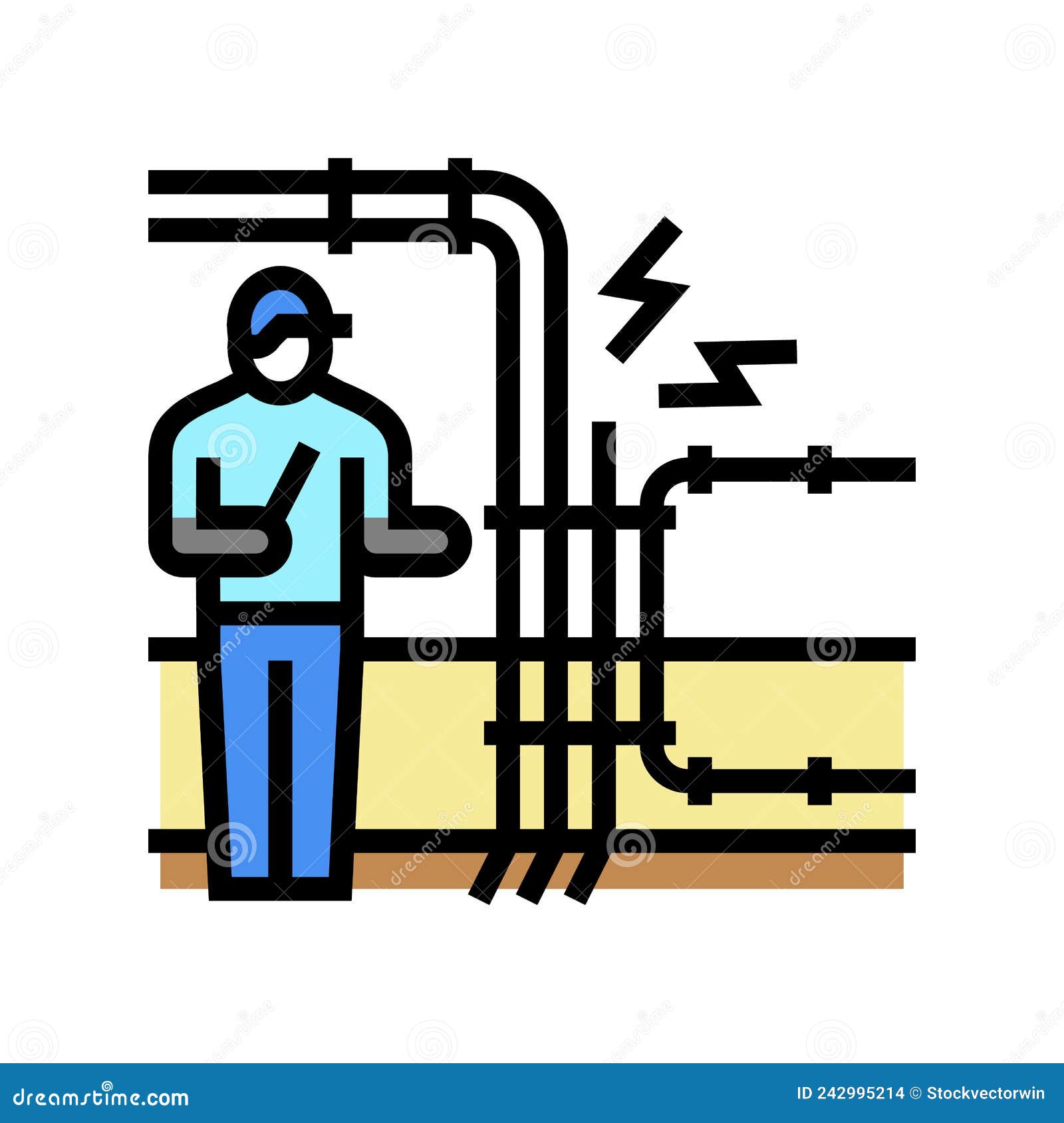 Electrical Fault Finding Color Icon Vector Illustration Stock Vector ...
