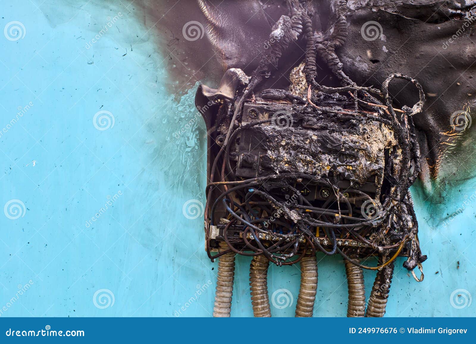 Electrical Fire after Short Circuit in Consumer Unit, Burnt Wiring and ...