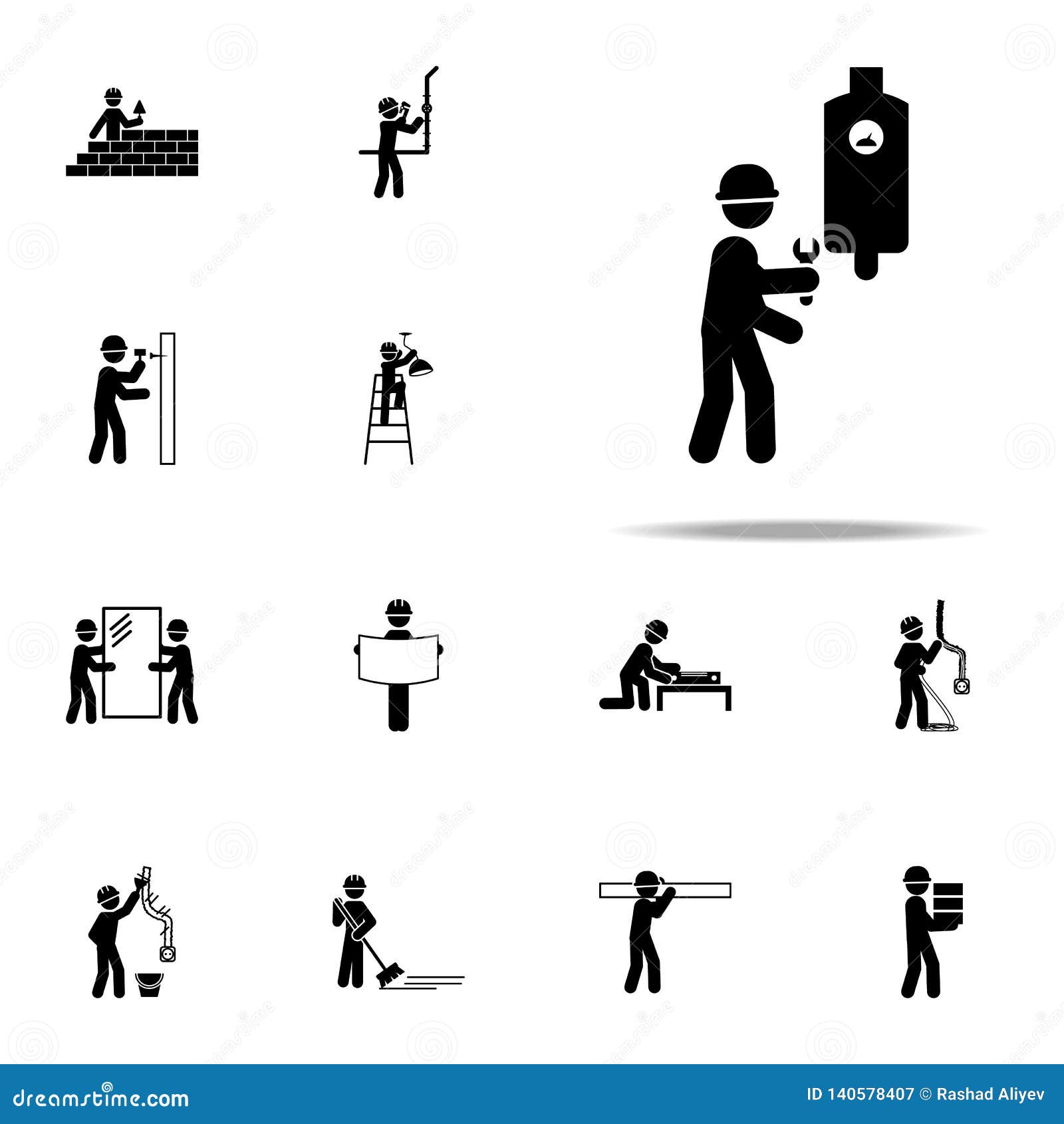 Electrical, Fixing Worker Icon. Construction People Icons Universal Set ...