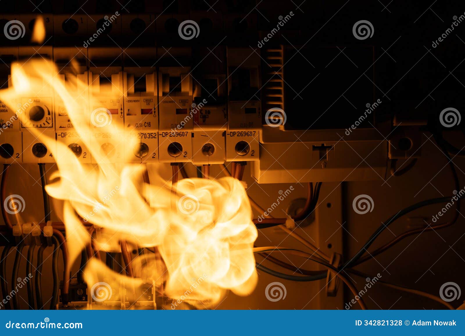Electrical Fuse Panel Fire Hazard Stock Photo | CartoonDealer.com ...