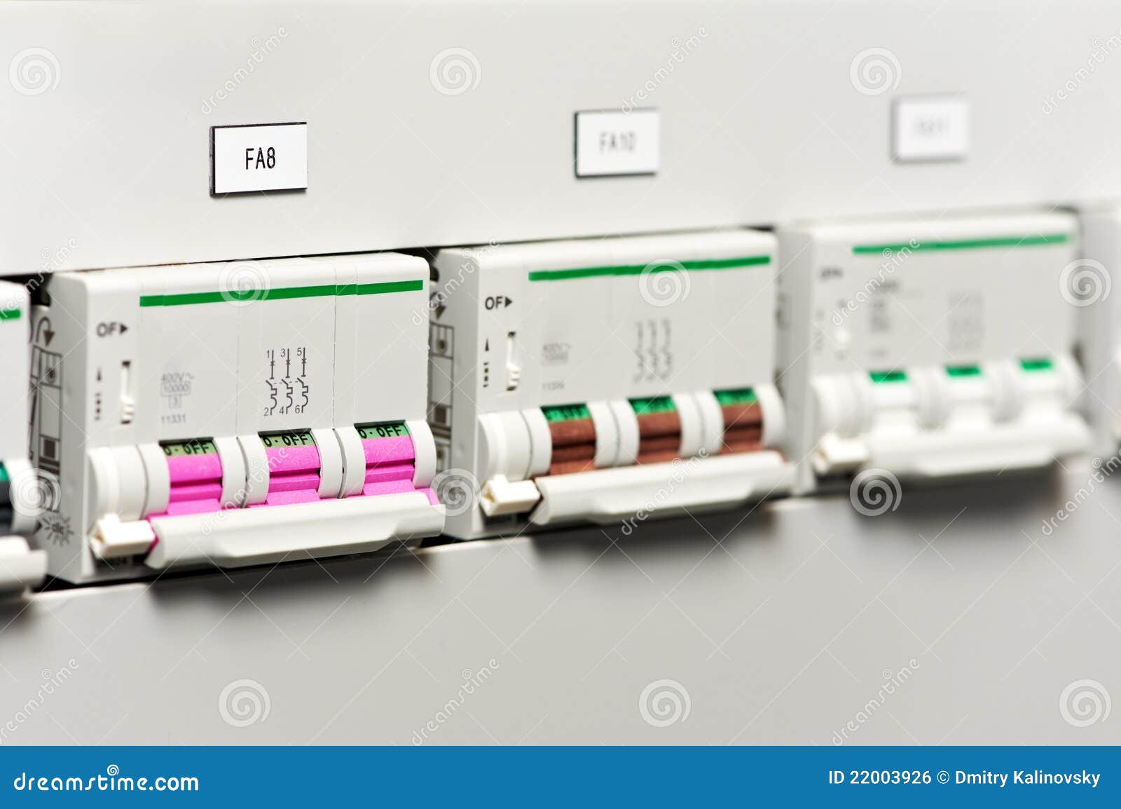 Electrical Fuseboxes and Power Lines Switchers Stock Photo - Image of ...