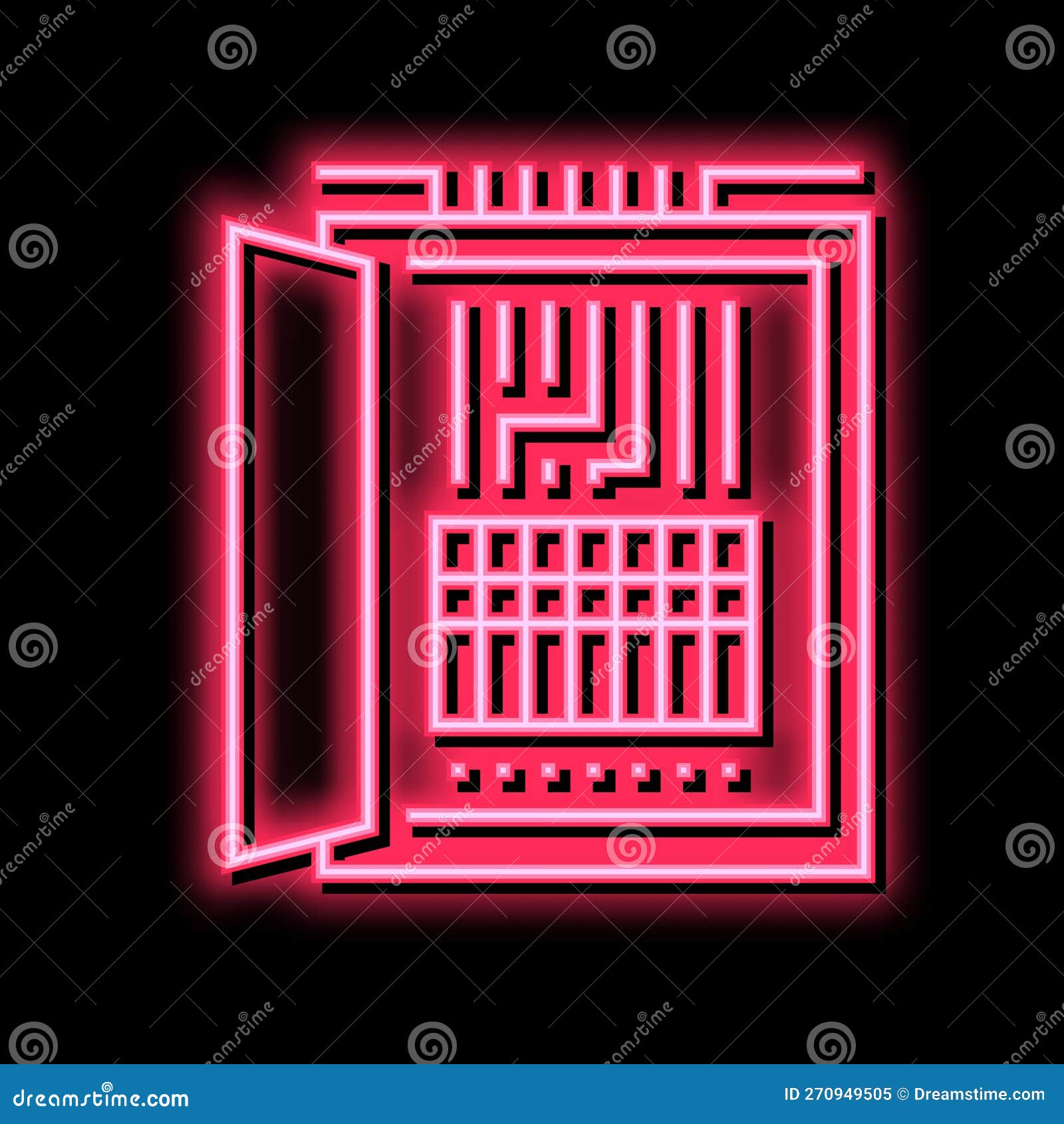 Electrical Fuses Box Neon Glow Icon Illustration Stock Vector ...