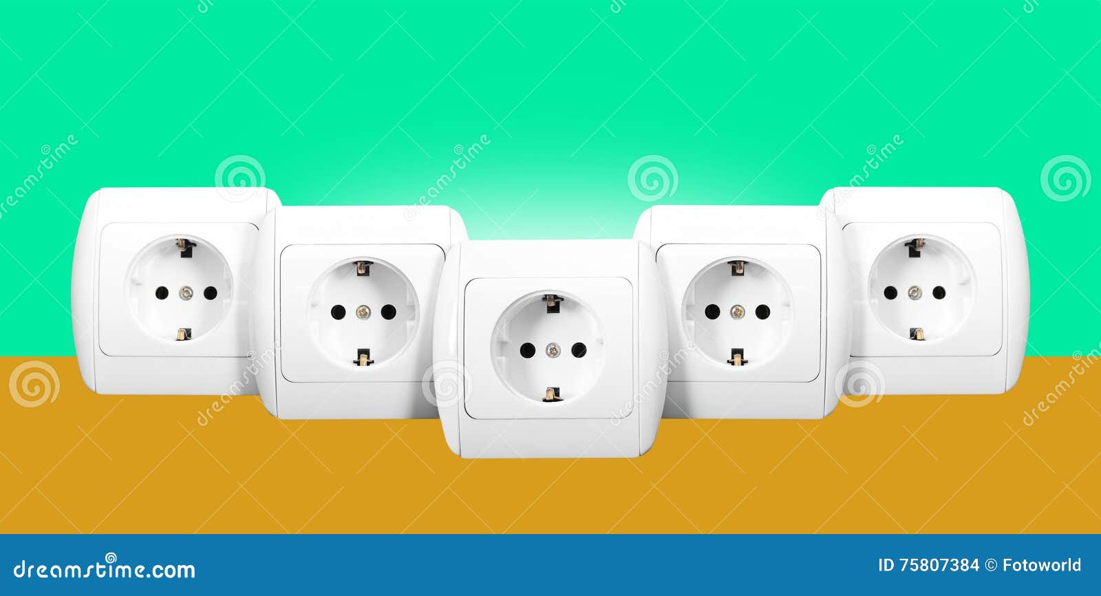 Electrical Grid - Five Sockets Stock Photo - Image of disconnect, home ...