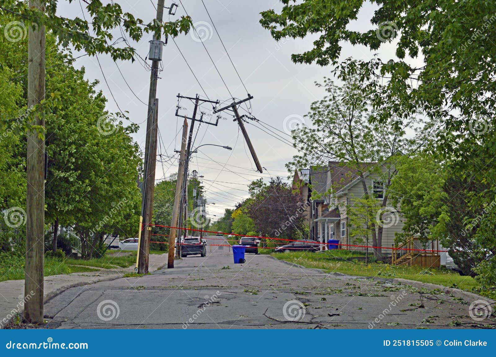 Snapped Power Poles and Lines Stock Image - Image of massive, disaster ...