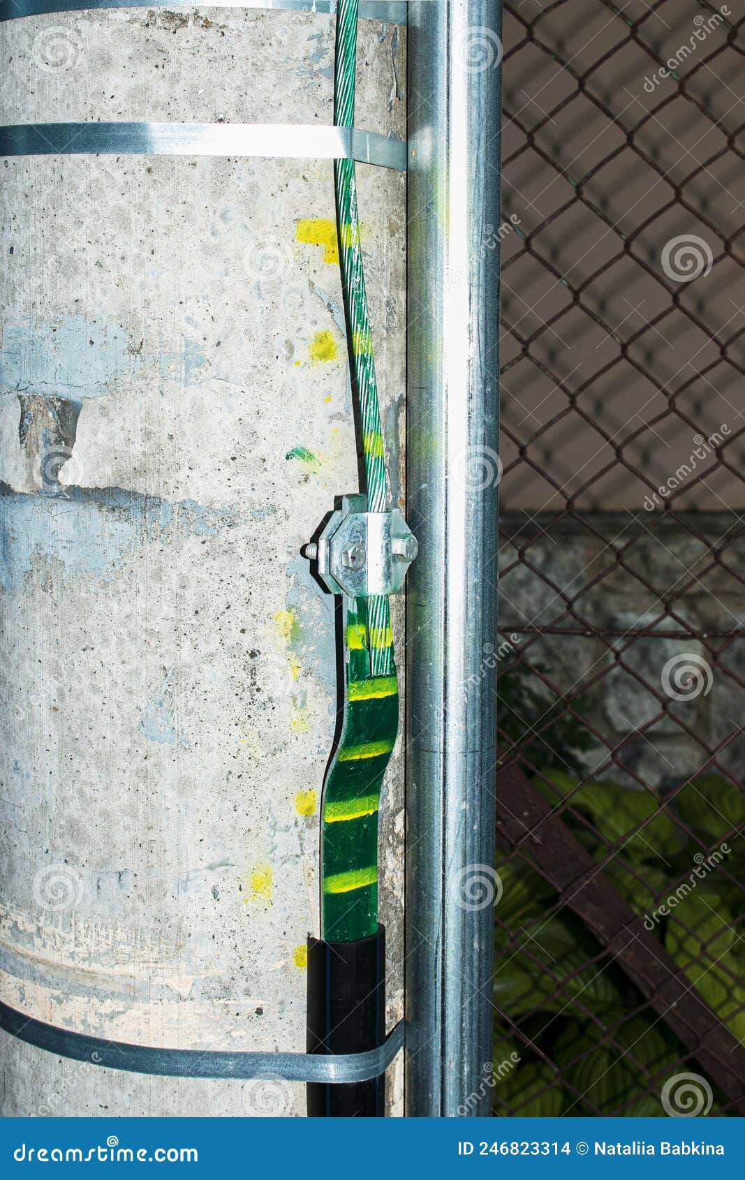 The Grounding System Of The High Voltage Power Station Stock Image ...