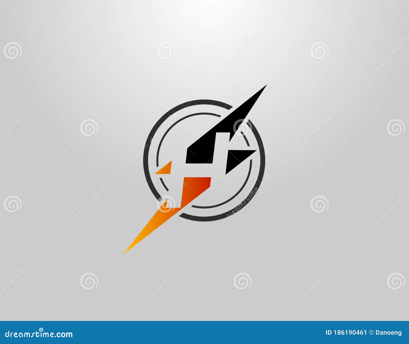 Electrical H Letter Logo. Creative Icon Created from Negative Space of ...