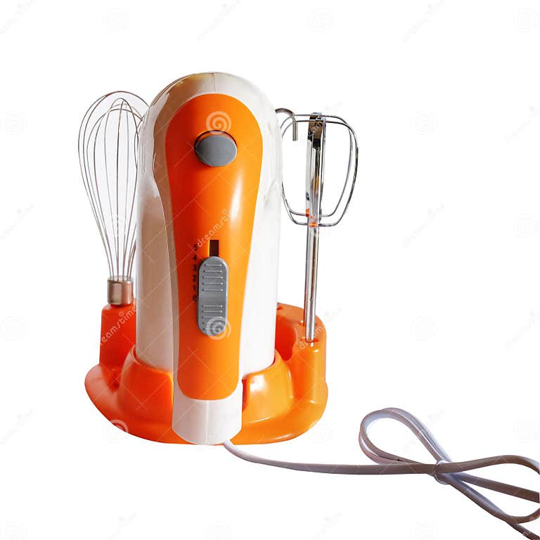 Electrical Hand Mixer Isolated on a White Stock Image - Image of ...
