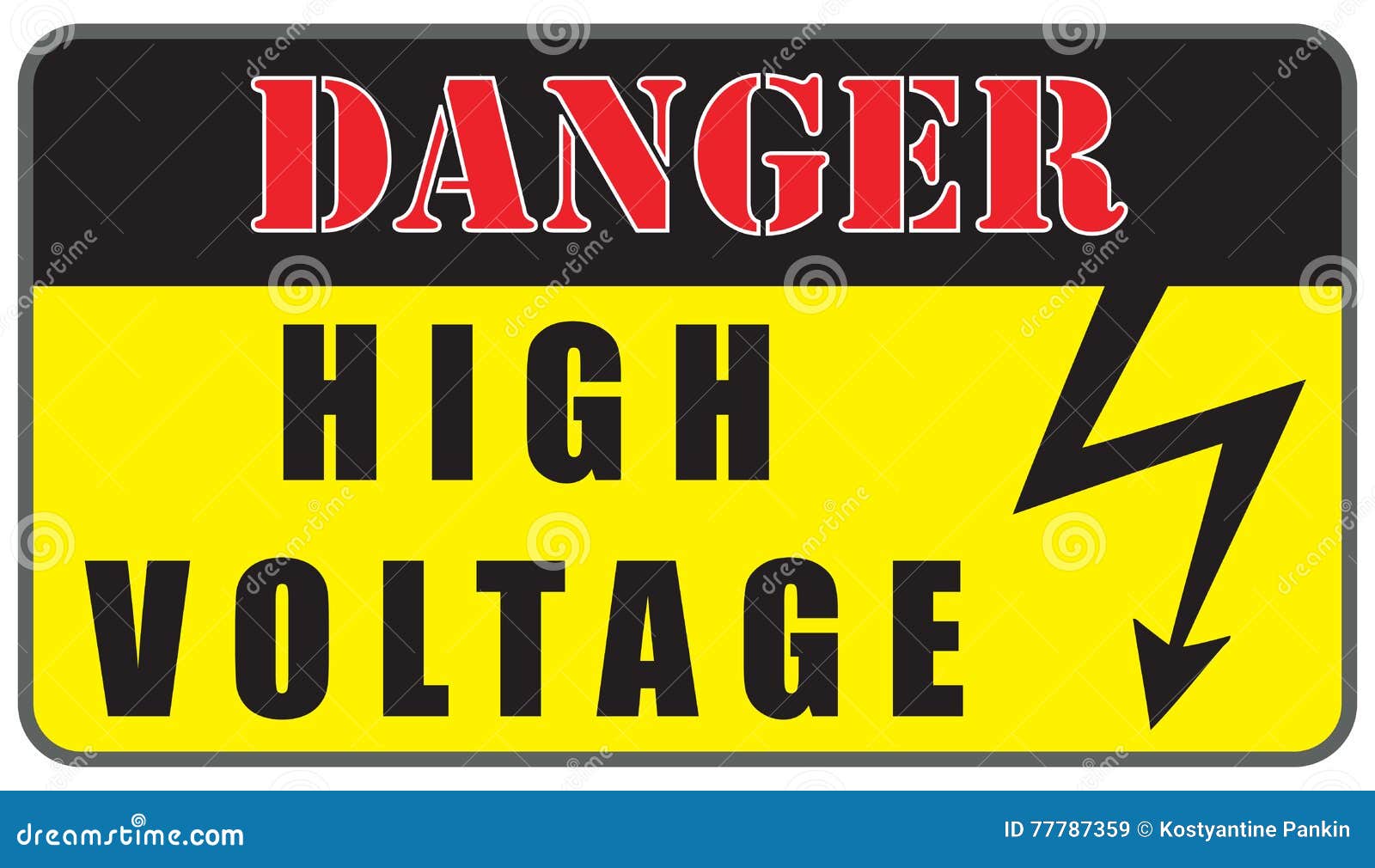 Electrical Hazard High Voltage Sign Cartoon Vector | CartoonDealer.com ...