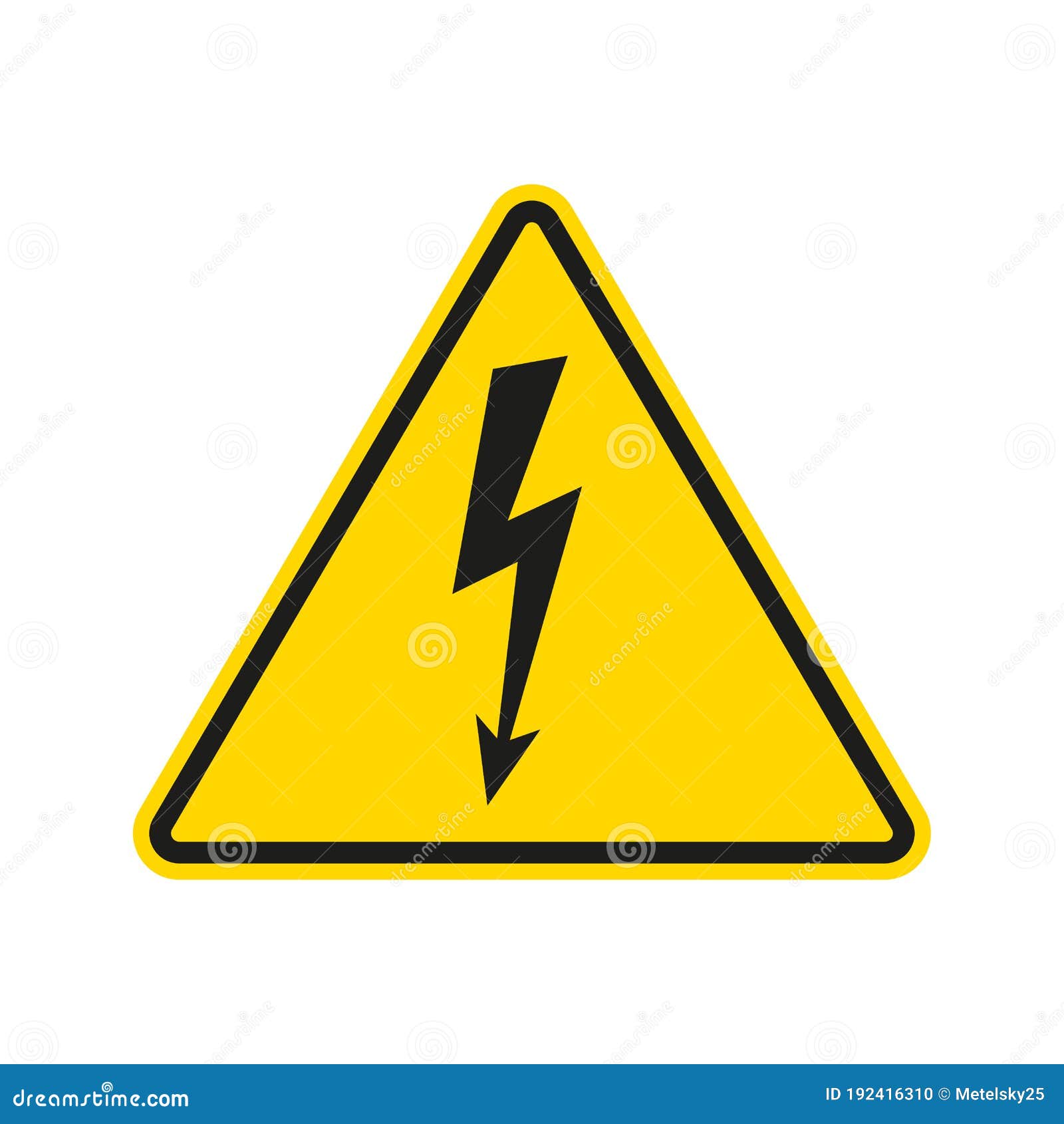 Electrical Hazard Sign with Lightning or Thunder Icon. High Voltage ...