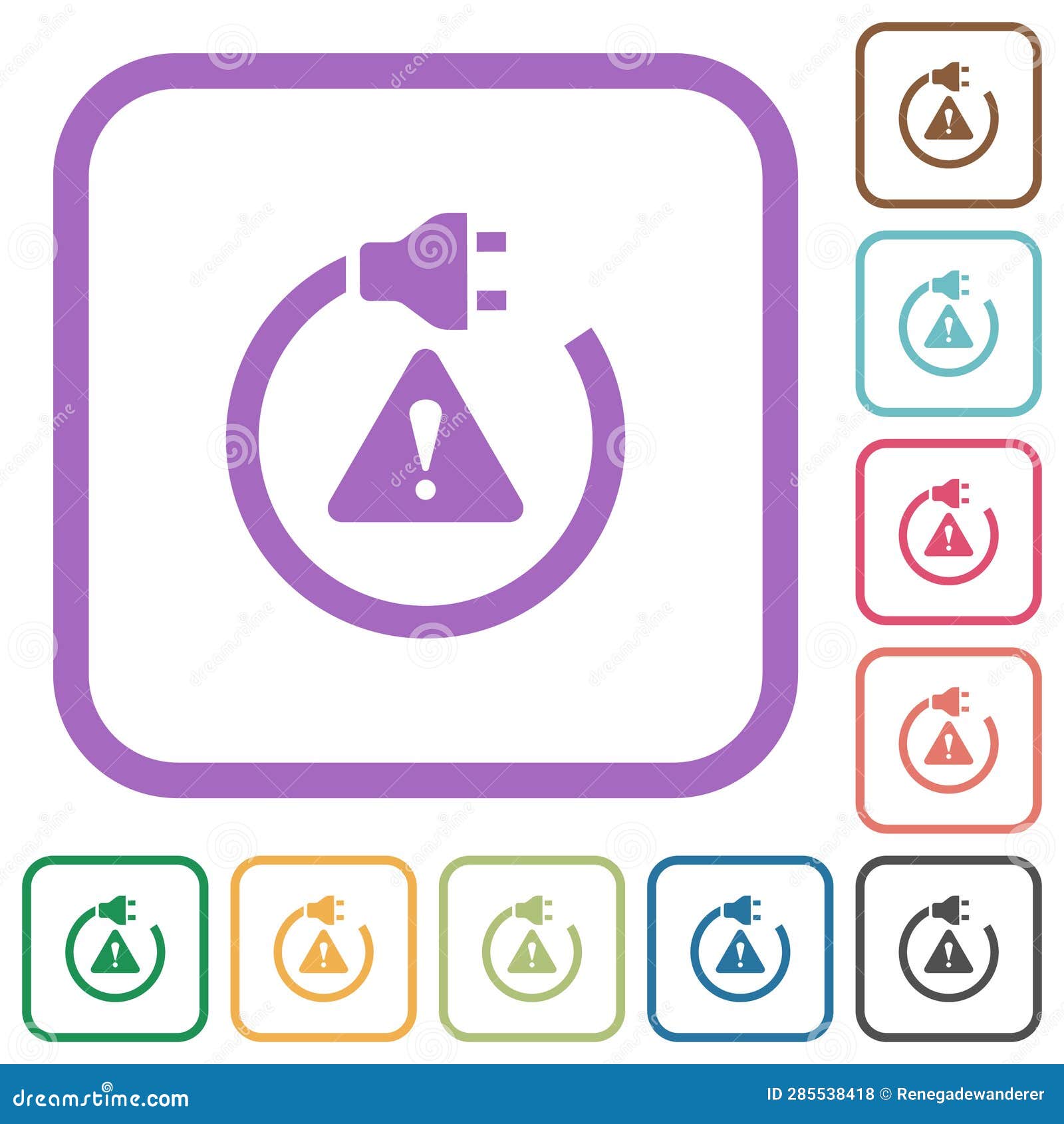 Electrical Hazard Solid Simple Icons Vector Illustration ...
