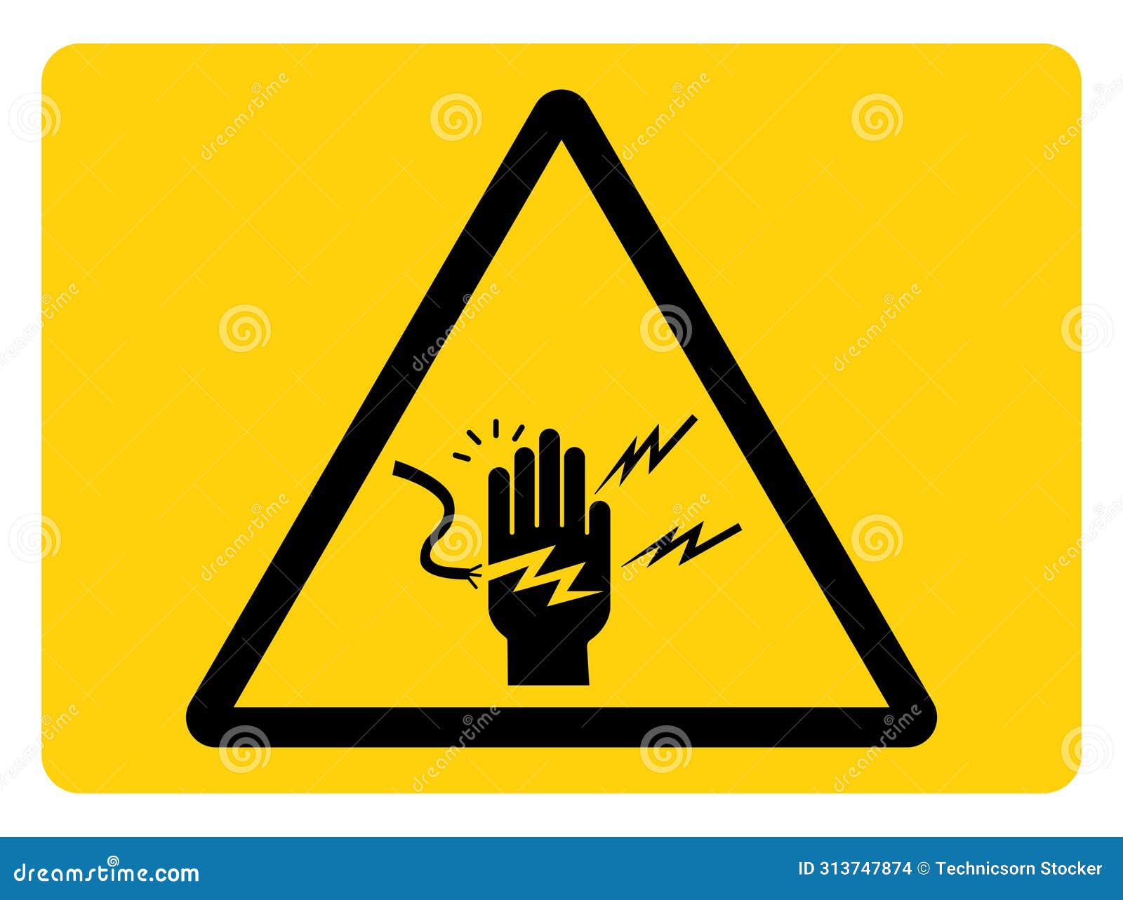 Electrical Hazard Symbol Sign, Vector Illustration, Isolate on White ...