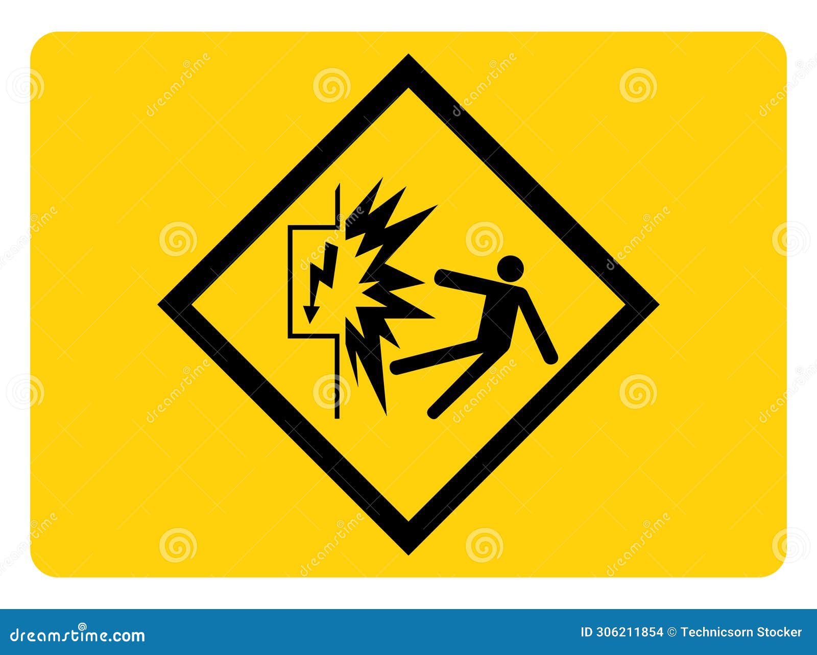 Electrical Hazard Symbol Sign, Vector Illustration, Isolate on White ...