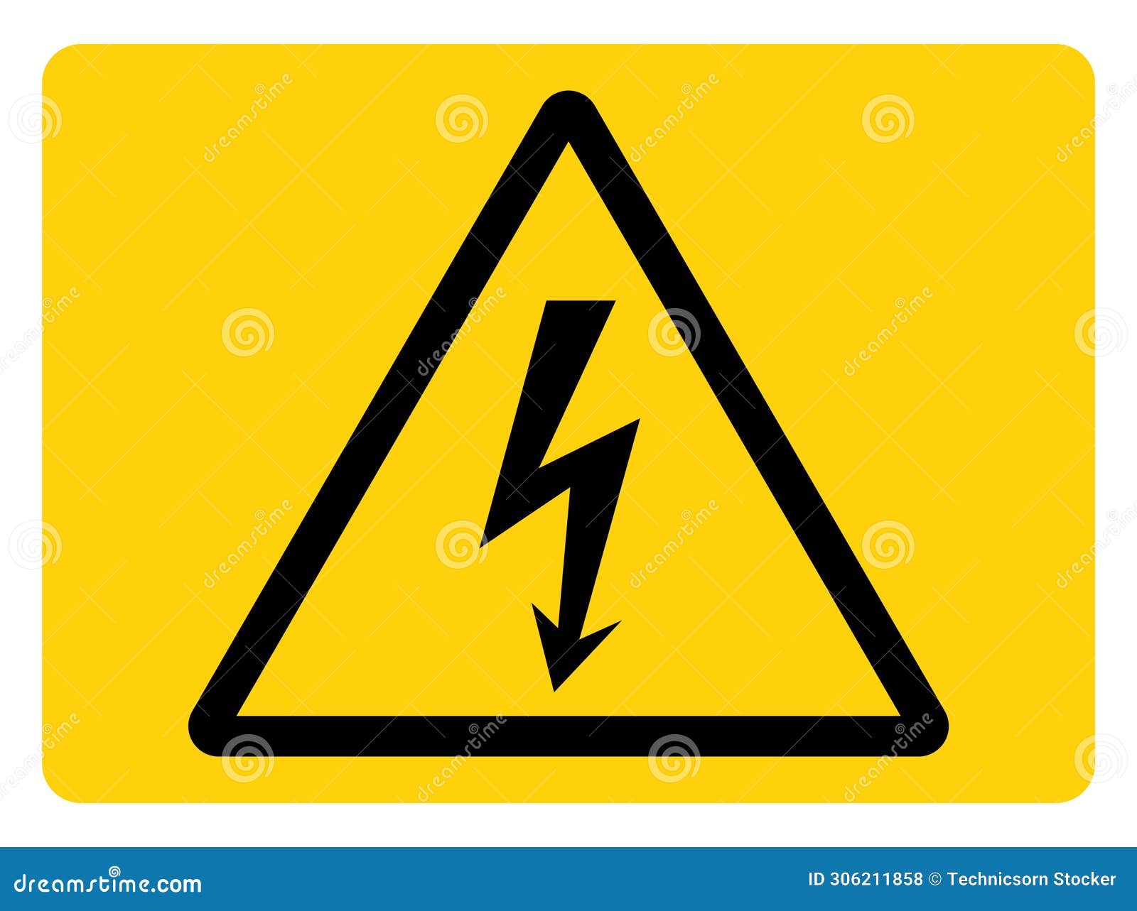 Electrical Hazard Symbol Sign, Vector Illustration, Isolate on White ...