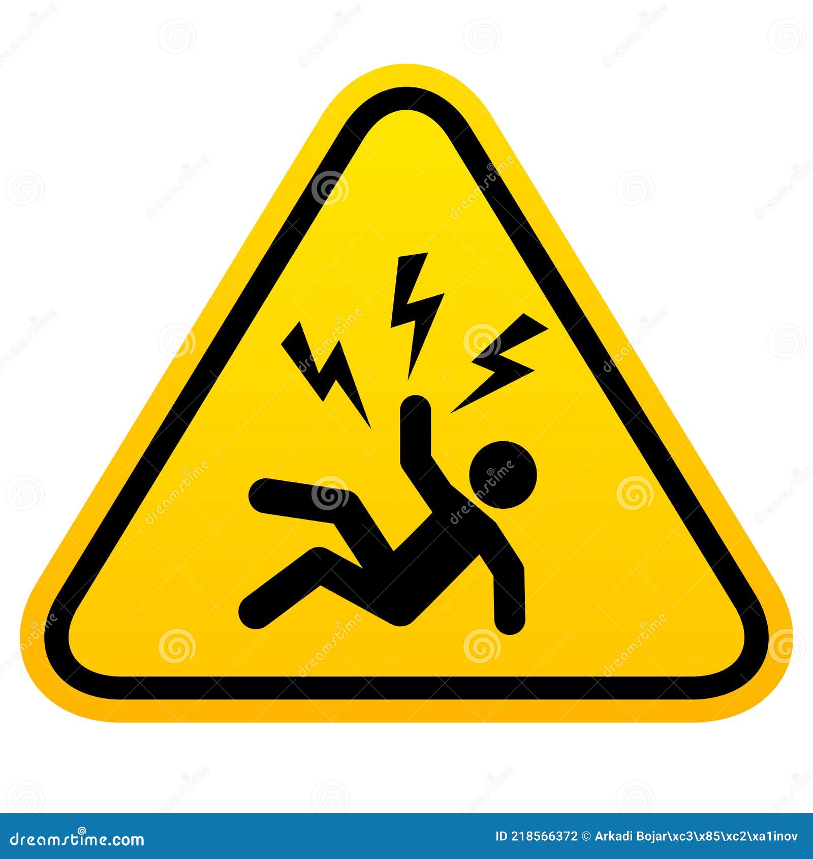 Electrical Hazard Triangle Warning Sign Stock Vector - Illustration of ...