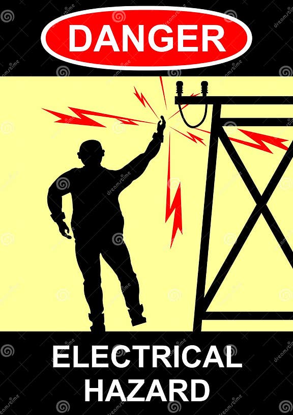 Electrical hazards. stock vector. Illustration of industrial - 90814796