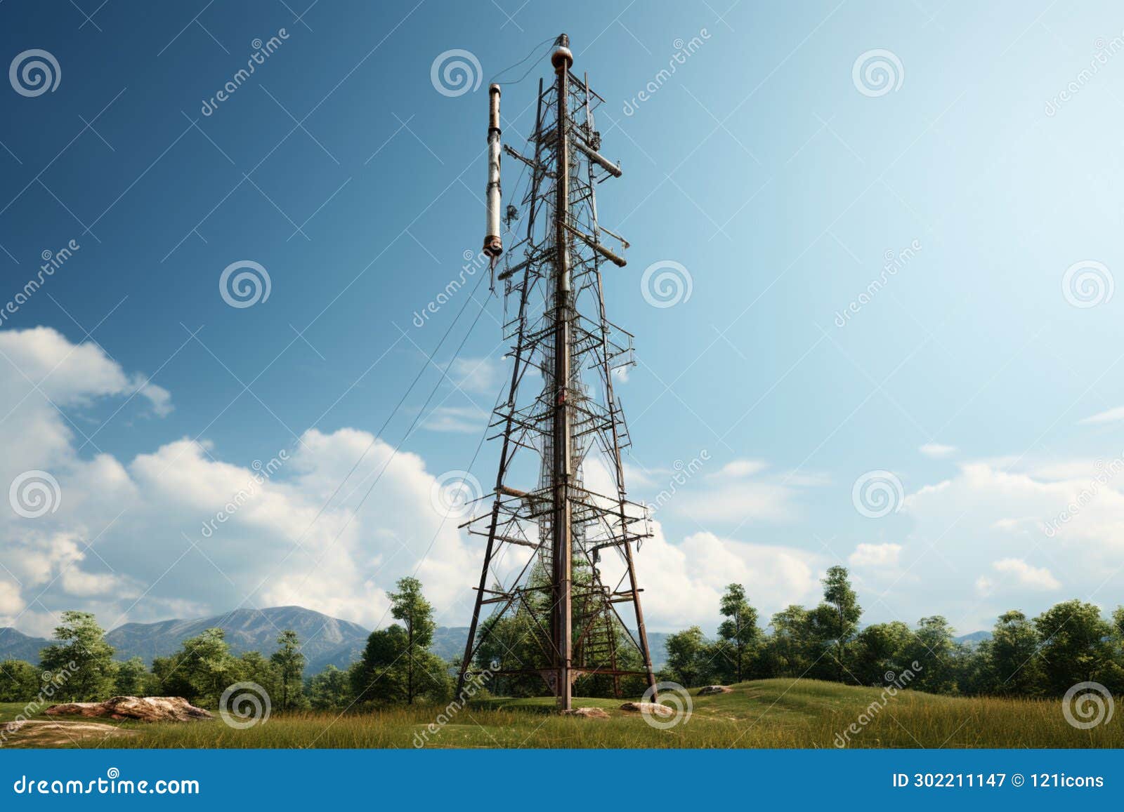 Electrical High Mast on White Background Stock Illustration ...
