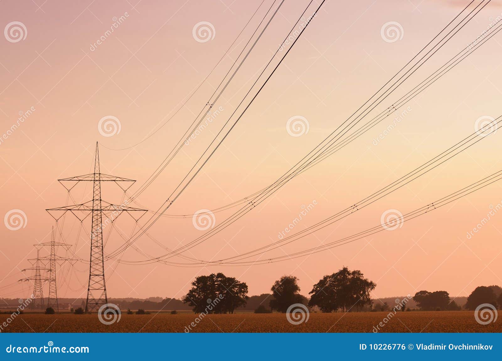 Electrical High Tension Lines Stock Photo - Image of land, high: 10226776