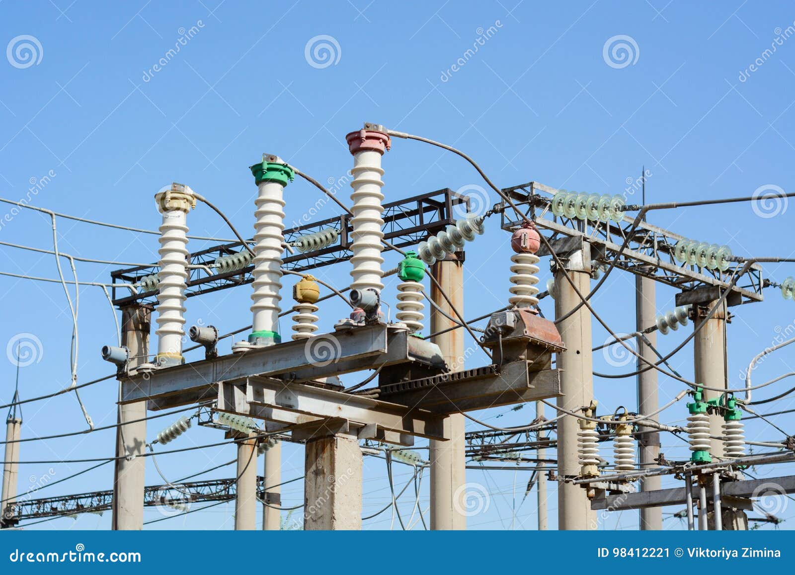 Electrical High Voltage Substation Stock Image - Image of disconnector ...